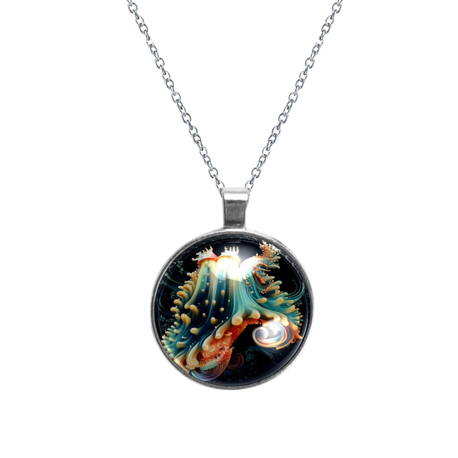 Sea Slug Elegant Circular Glass Pendant Necklace - Walmart.com