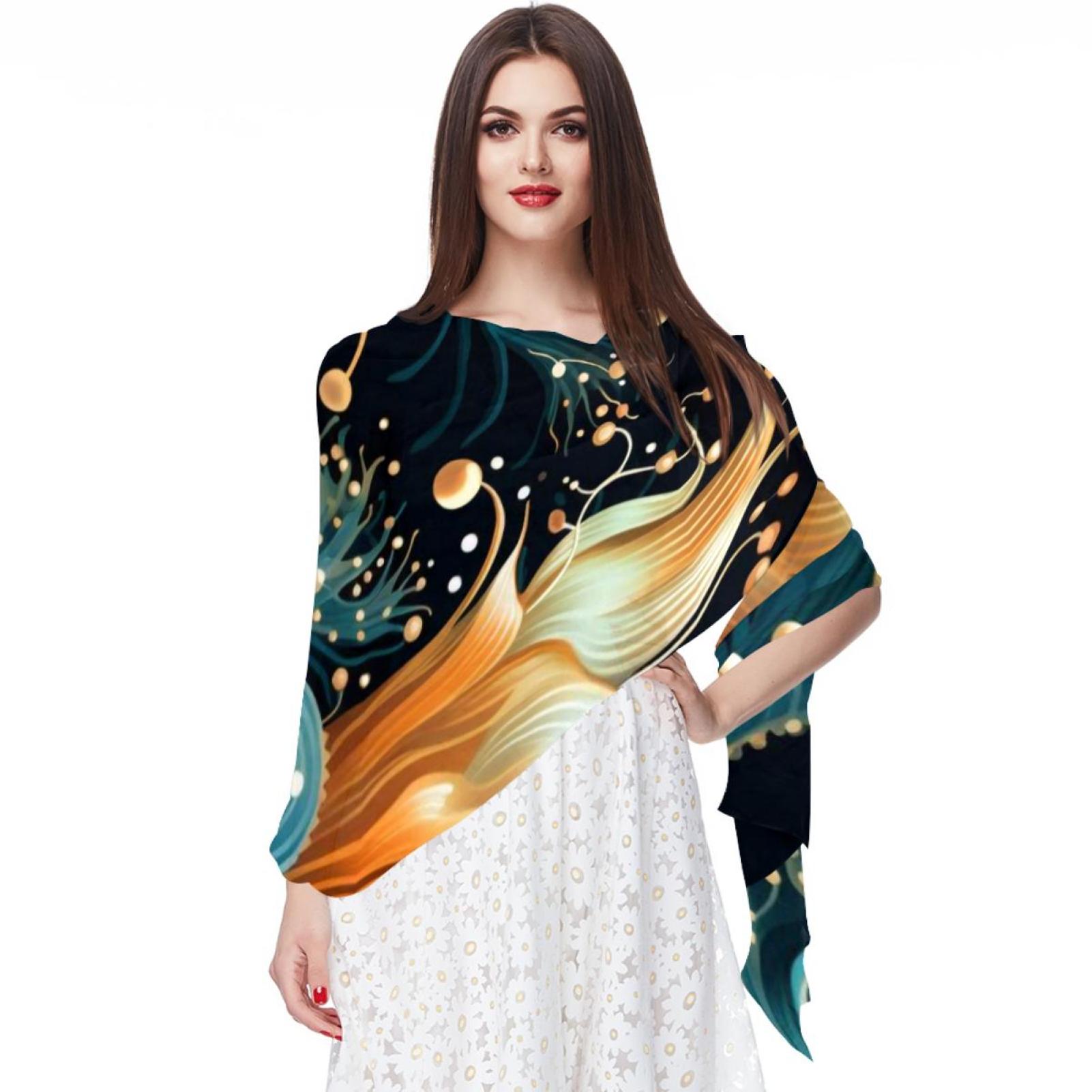 Sea Slug Elegant Translucent Chiffon Silk Scarf 180*73 - Light ...