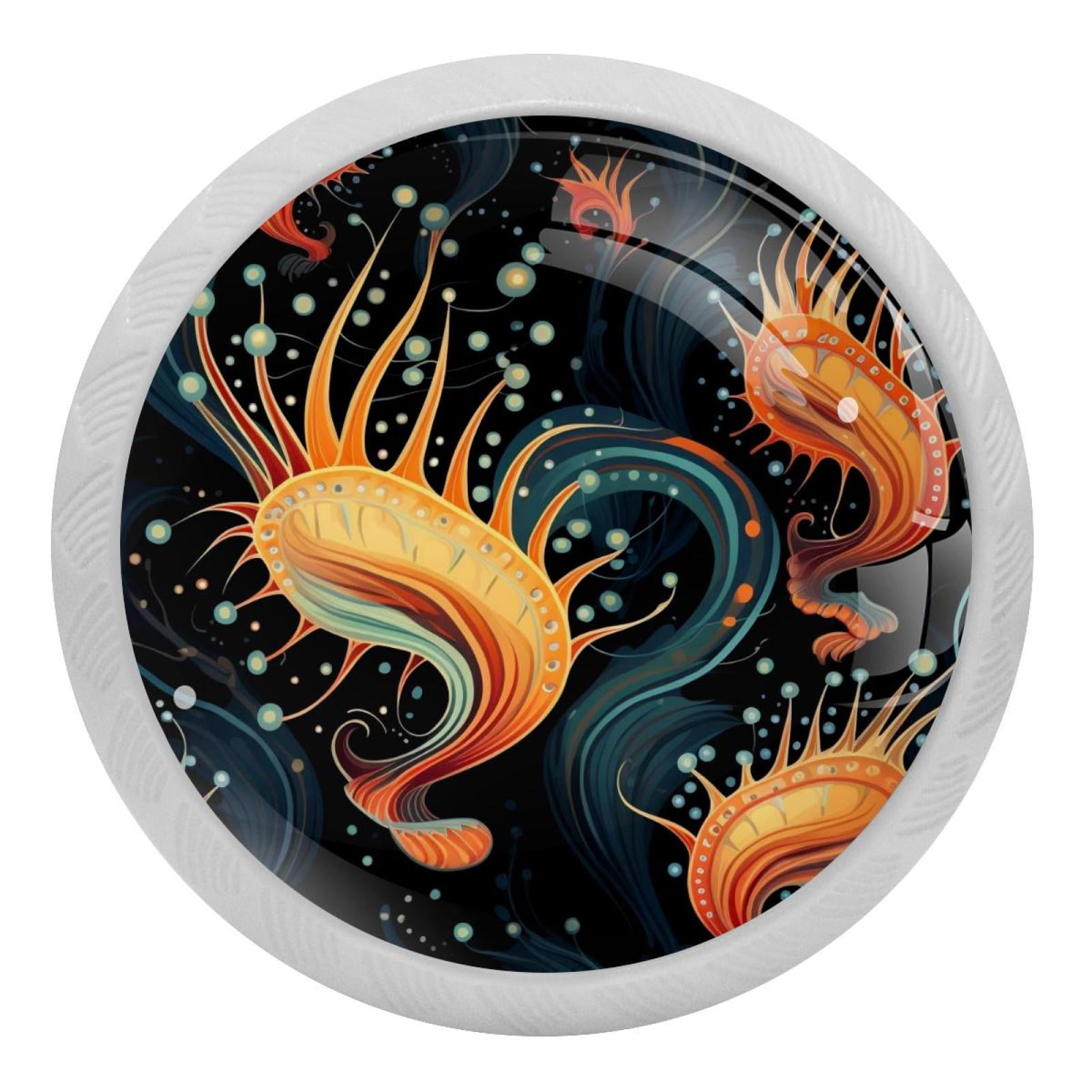 Sea Slug Fluorescent Drawer Pulls with Screws – Round 4-Pack, Glow-in ...