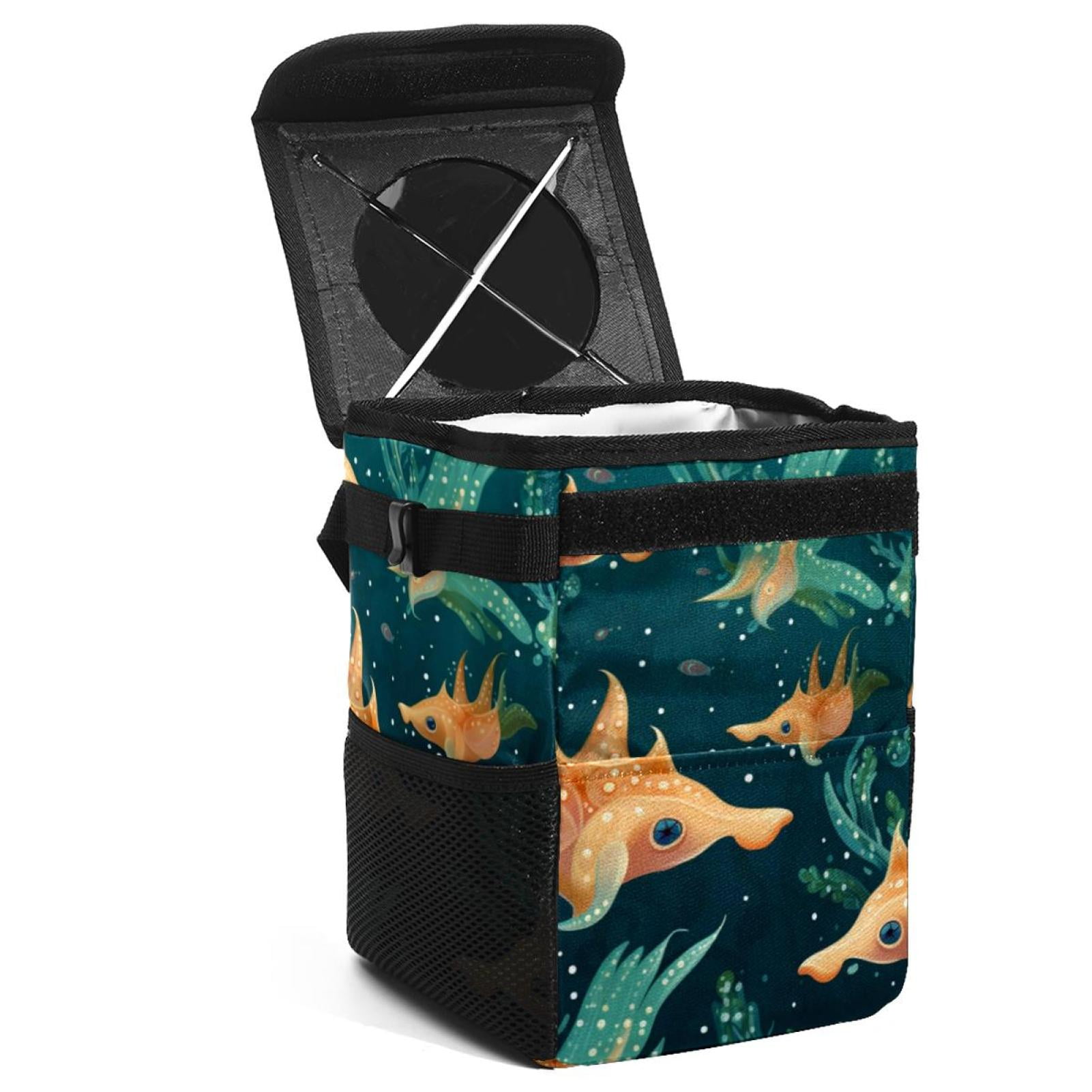 Sea Slug Foldable Car Garbage Can with Lid, Leak-proof, Hanging Storage ...