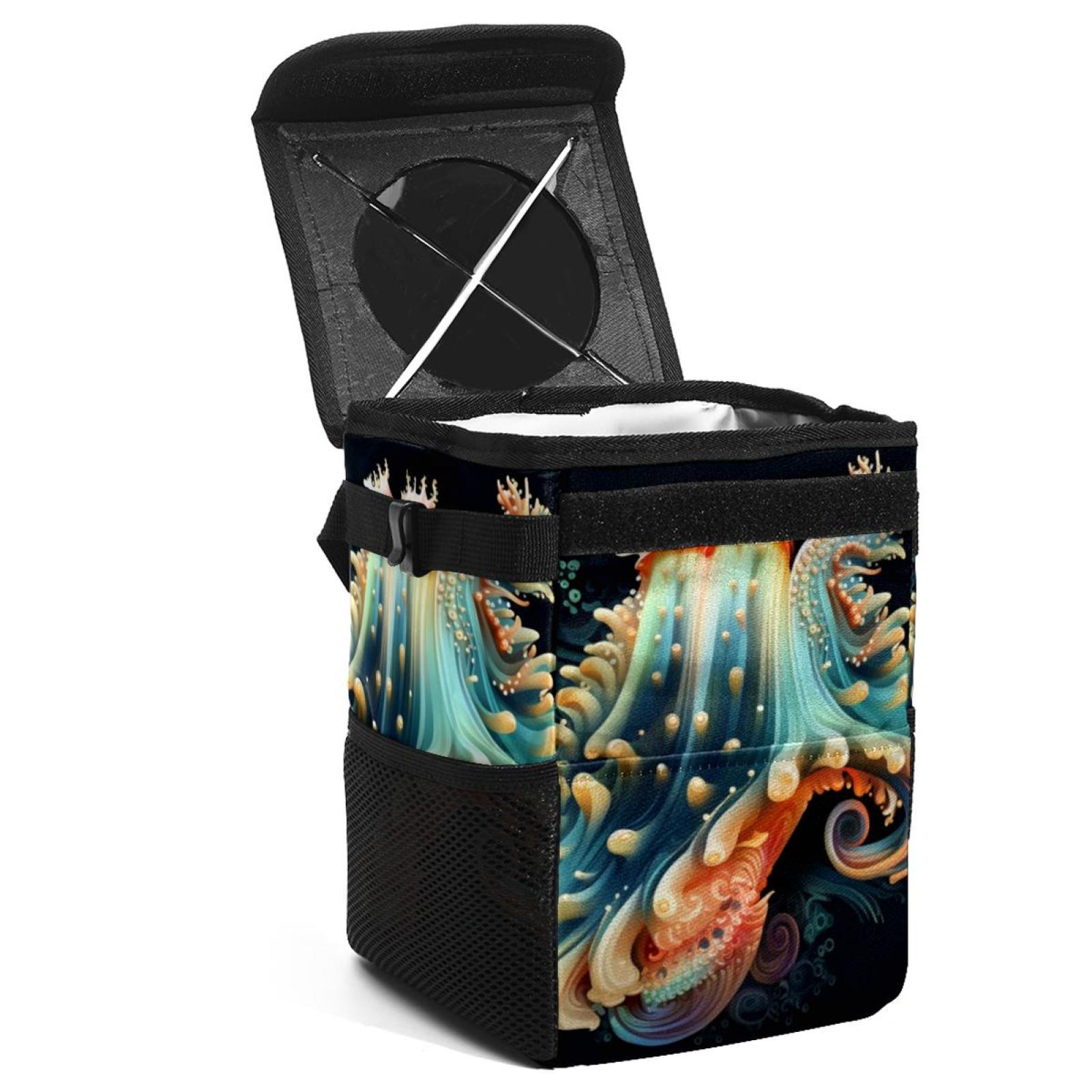 Sea Slug Foldable Car Trash Can with Lid and Leak-Proof Hanging Storage ...