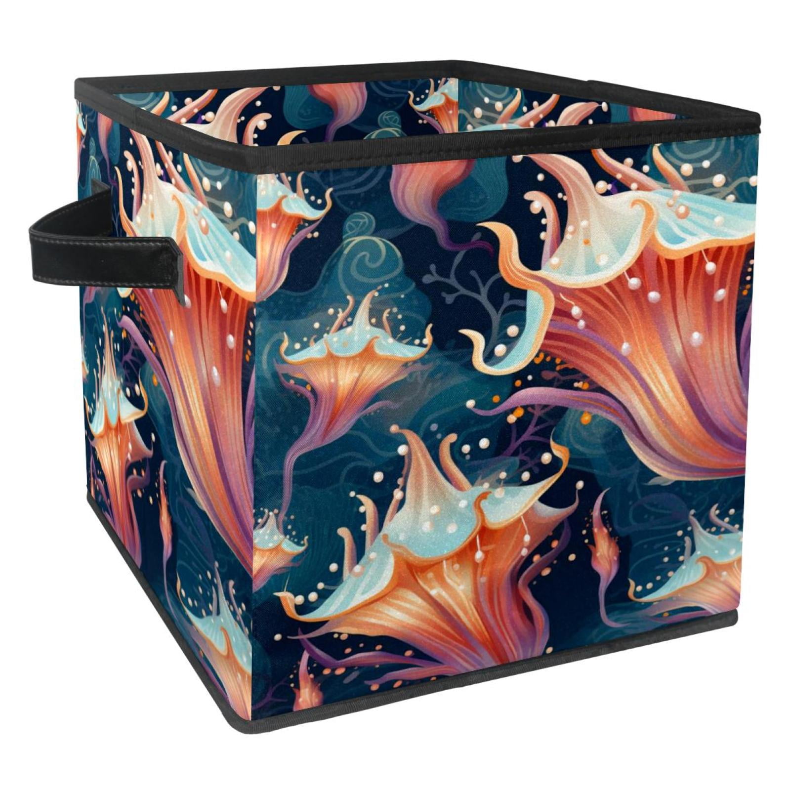 Sea Slug Foldable Clothes Toy Storage Bins with Handle, 10.8"x10.5"x10 ...