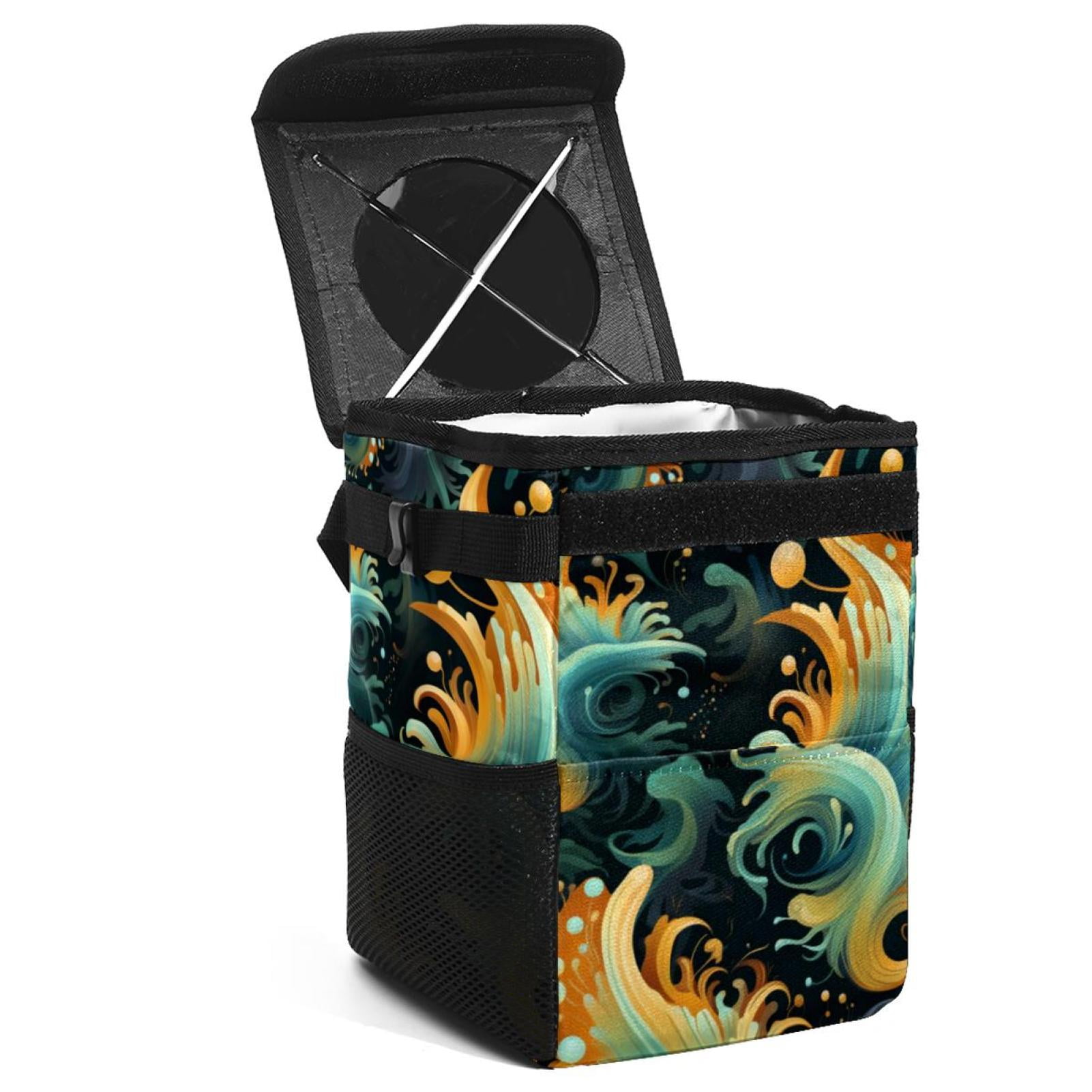 Sea Slug Foldable Mini Trash Can with Lid - Leak-Proof Car Garbage Can ...