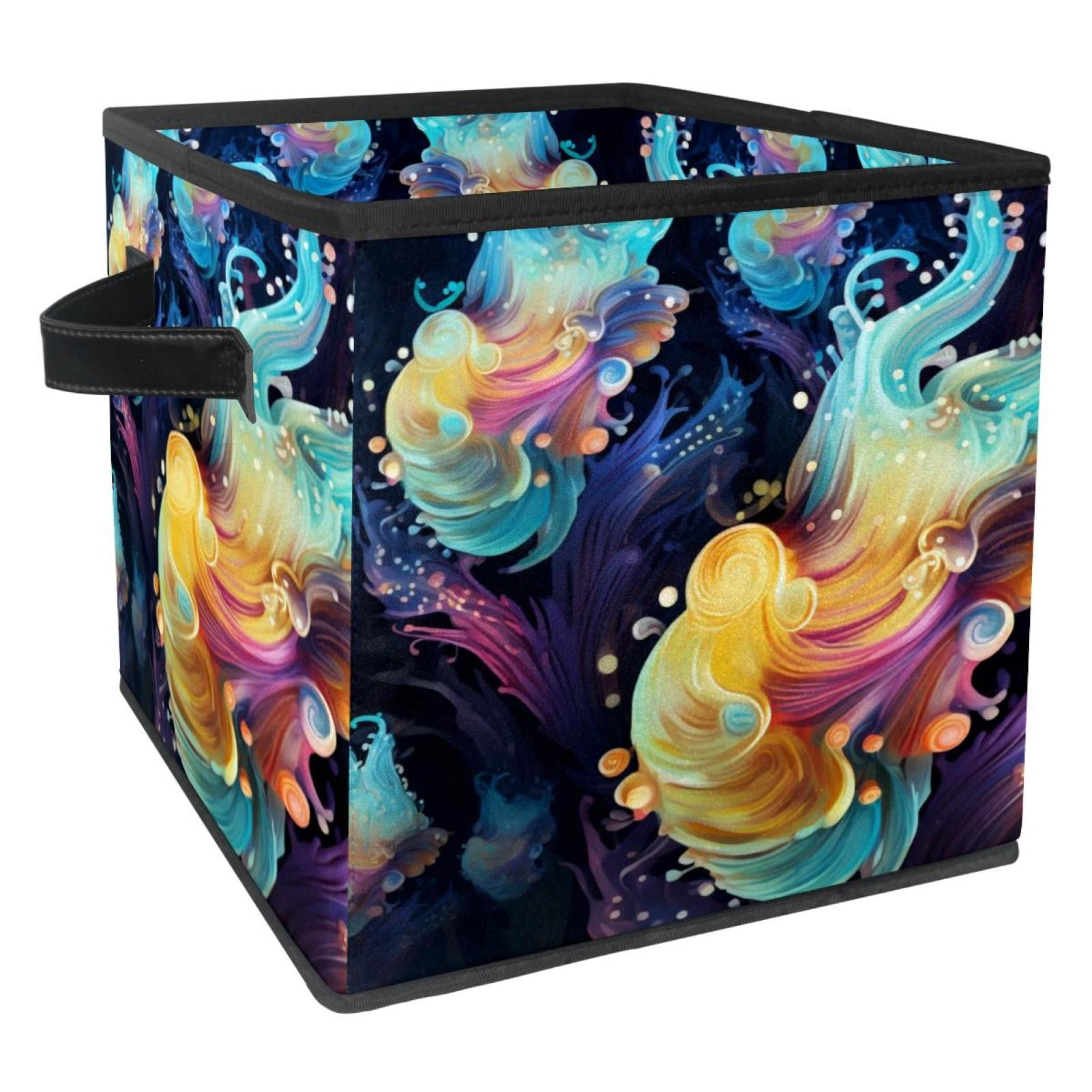 Sea Slug Foldable Storage Baskets with Handle, 10.8"x10.5"x10.6", Large ...