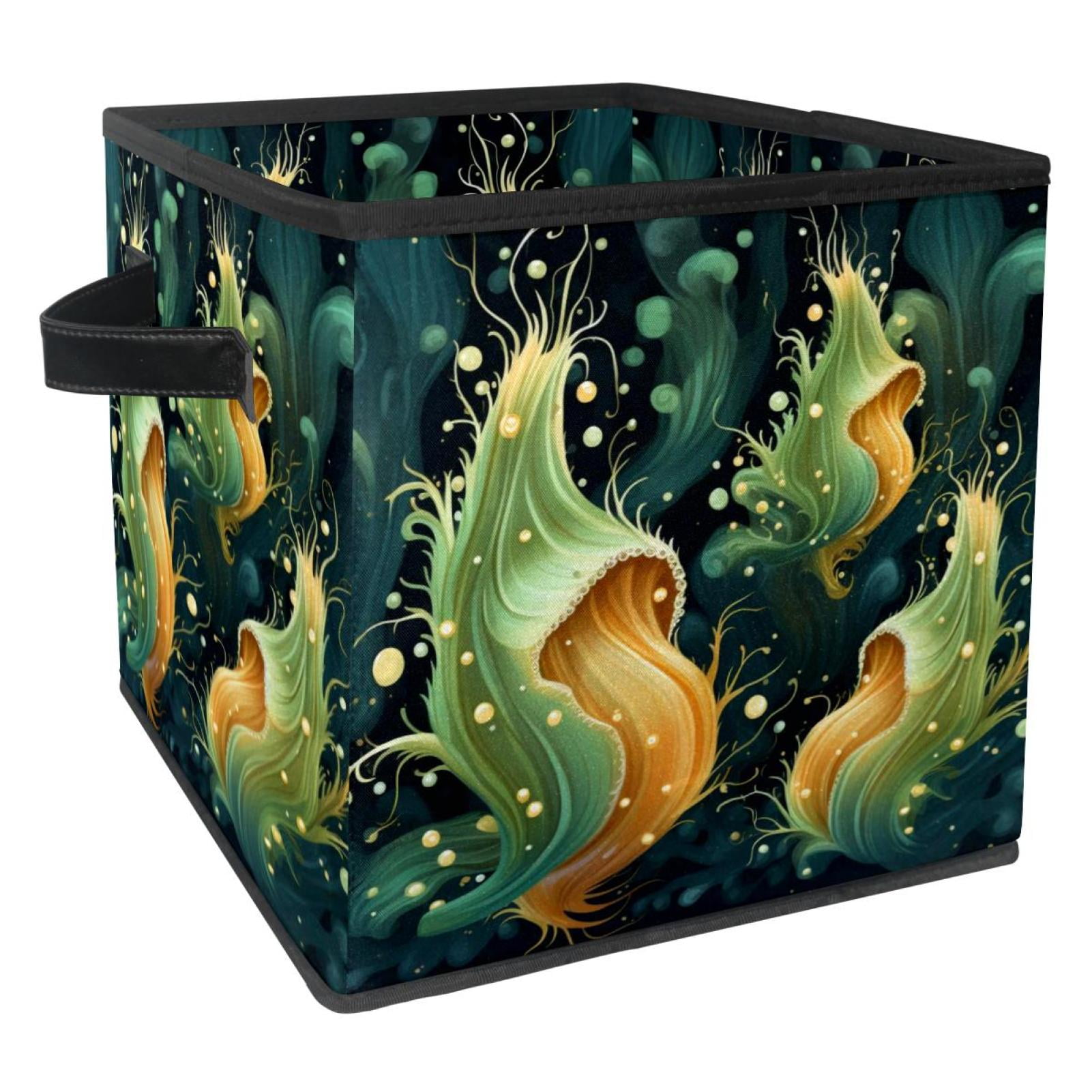 Sea Slug Foldable Storage Bins with Handle, 10.8"x10.5"x10.6", Large ...