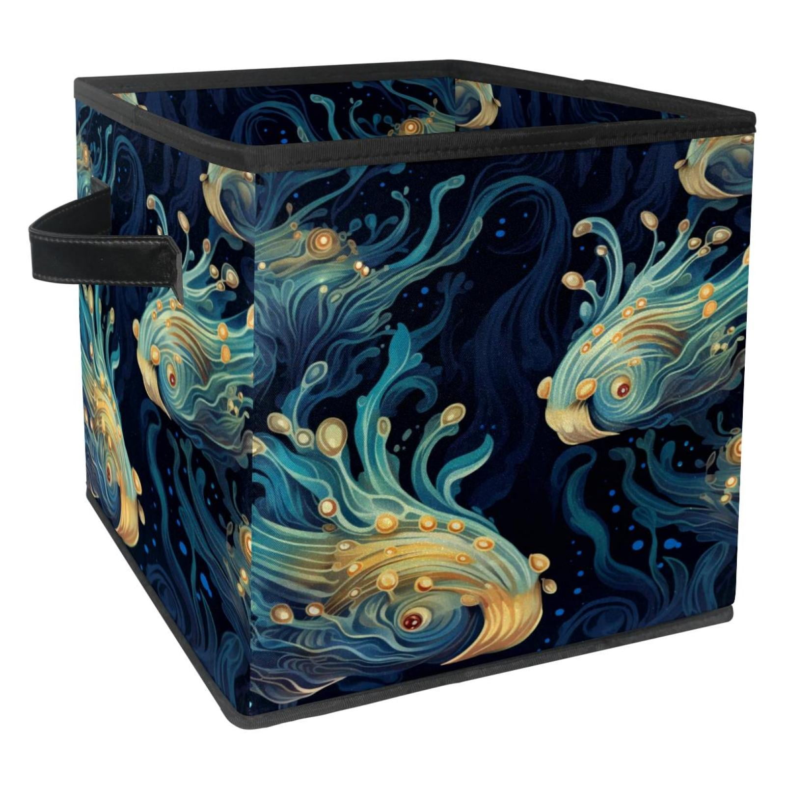 Sea Slug Foldable Storage Box with Handle, 10.8"x10.5"x10.6", Large ...