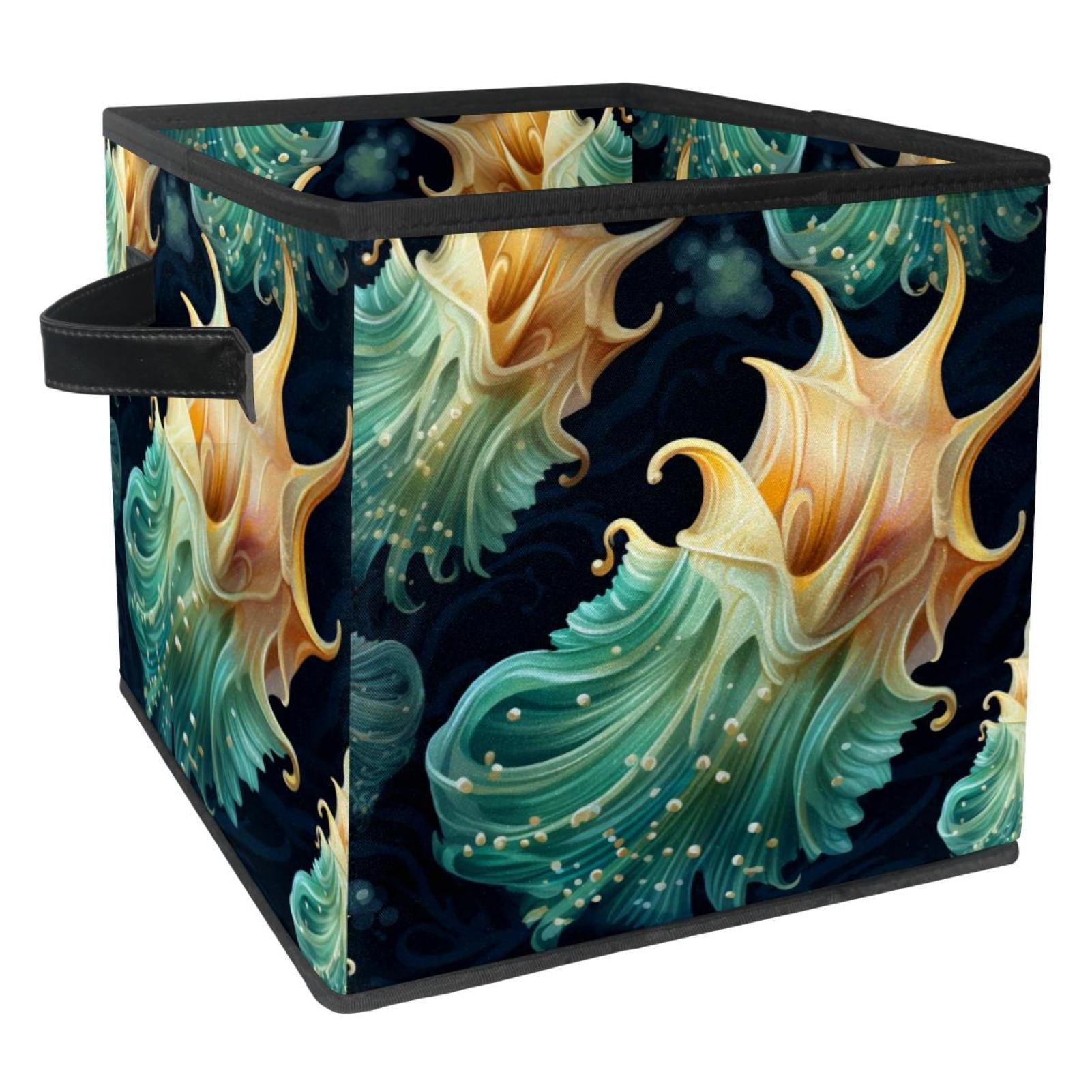 Sea Slug Foldable Storage Box with Handle, 10.8"x10.5"x10.6", Large ...