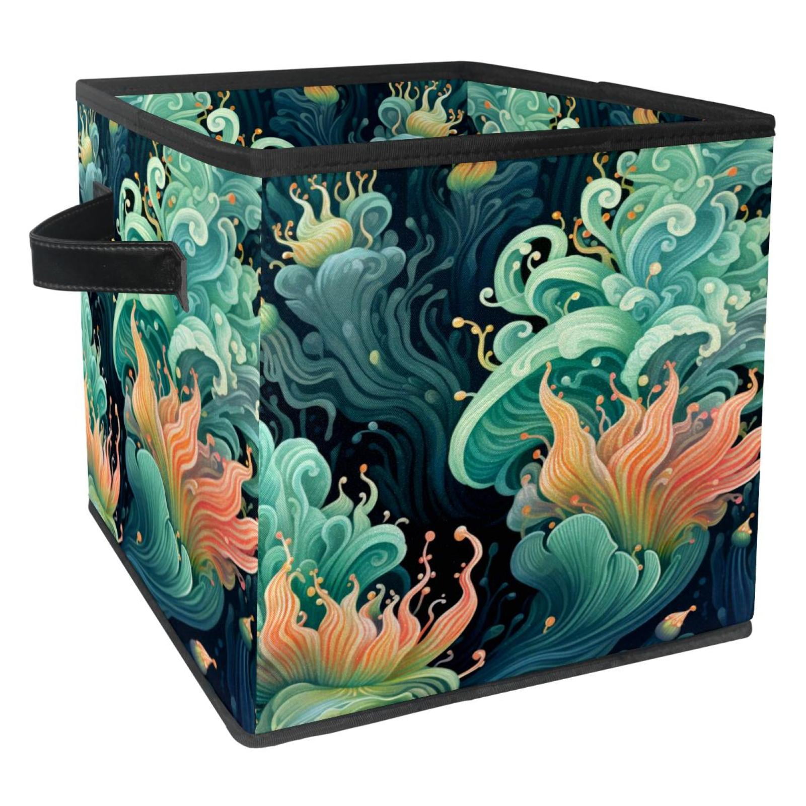 Sea Slug Foldable Storage Containers Bins with Handle, 10.8"x10.5"x10.6 ...