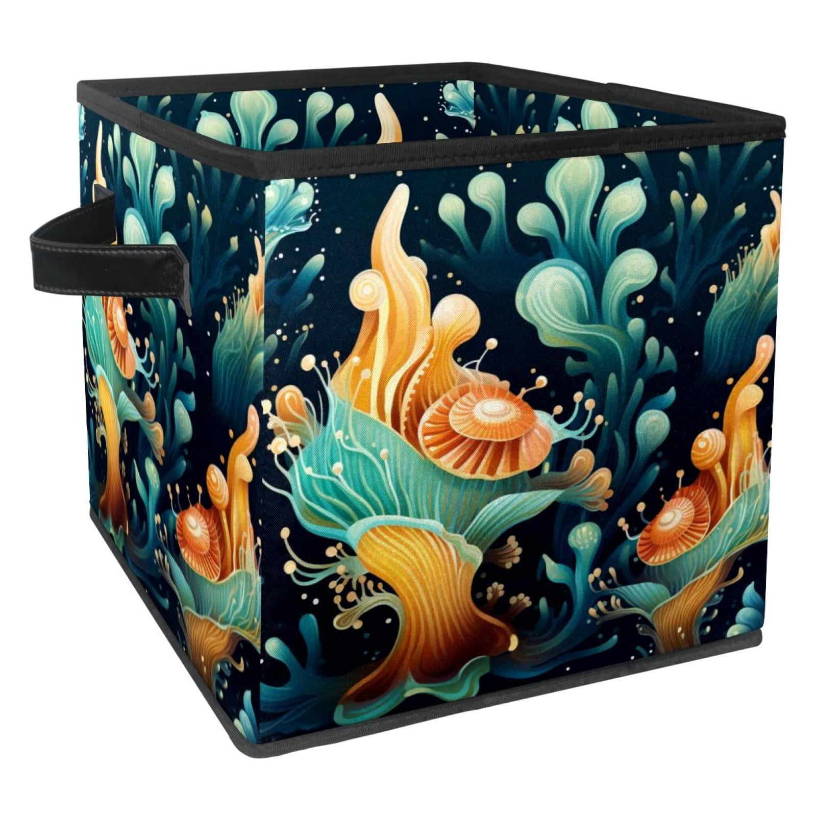 Sea Slug Foldable Storage Cubes with Handle, 10.8"x10.5"x10.6", Large ...