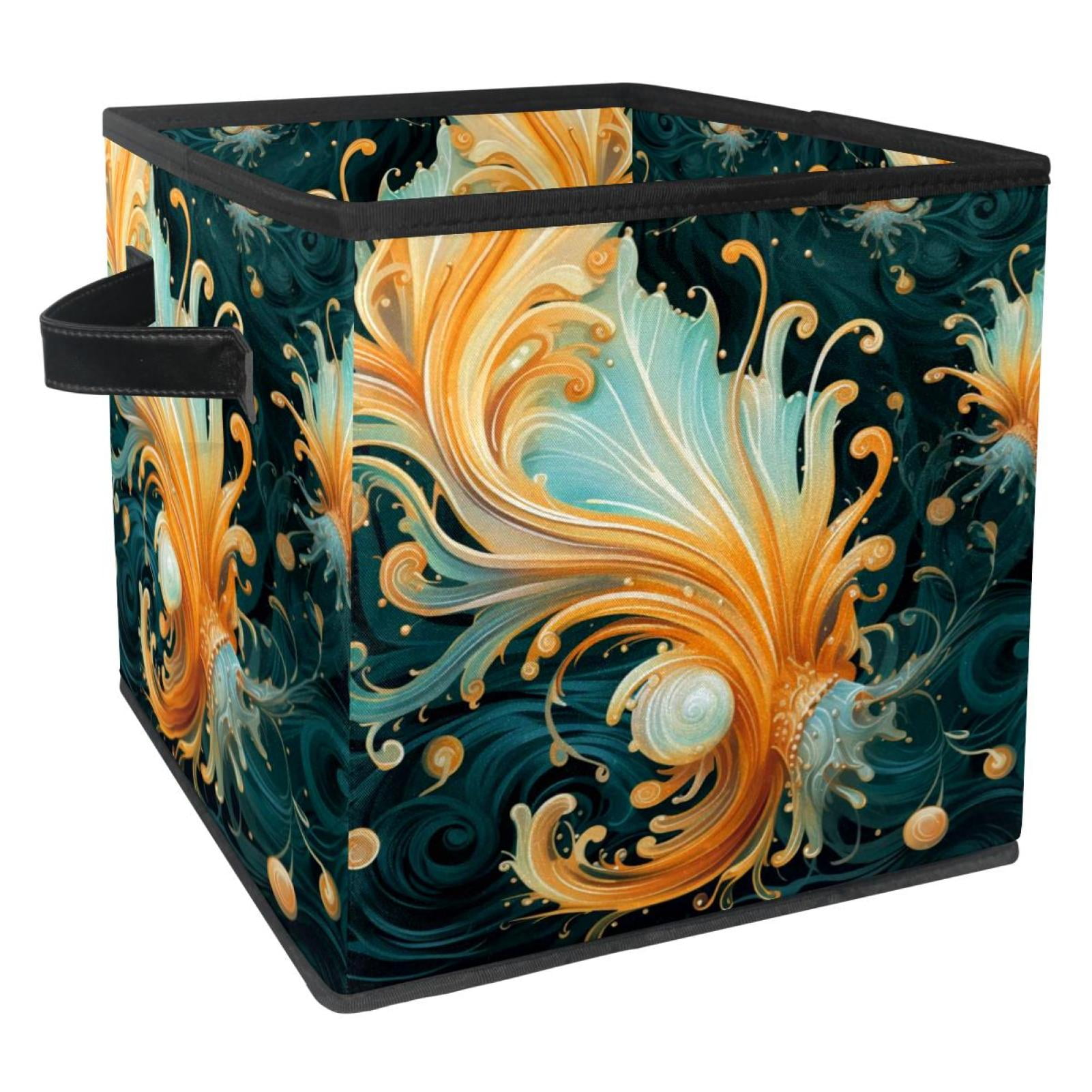 Sea Slug Foldable Toy Box with Handle, 10.8"x10.5"x10.6", Large ...