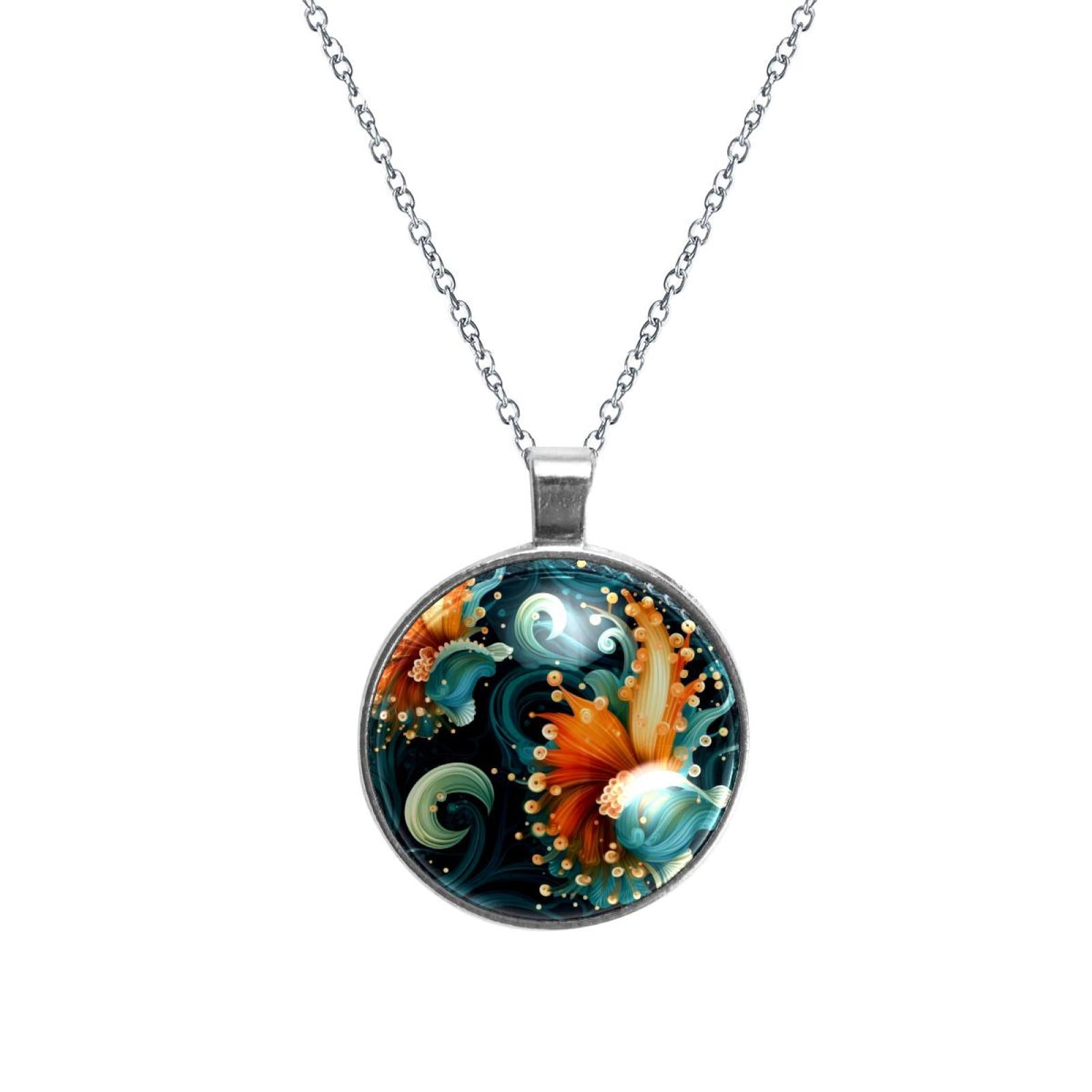 Sea Slug Glass Circular Pendant Necklace - Stunning Jewelry for Women ...