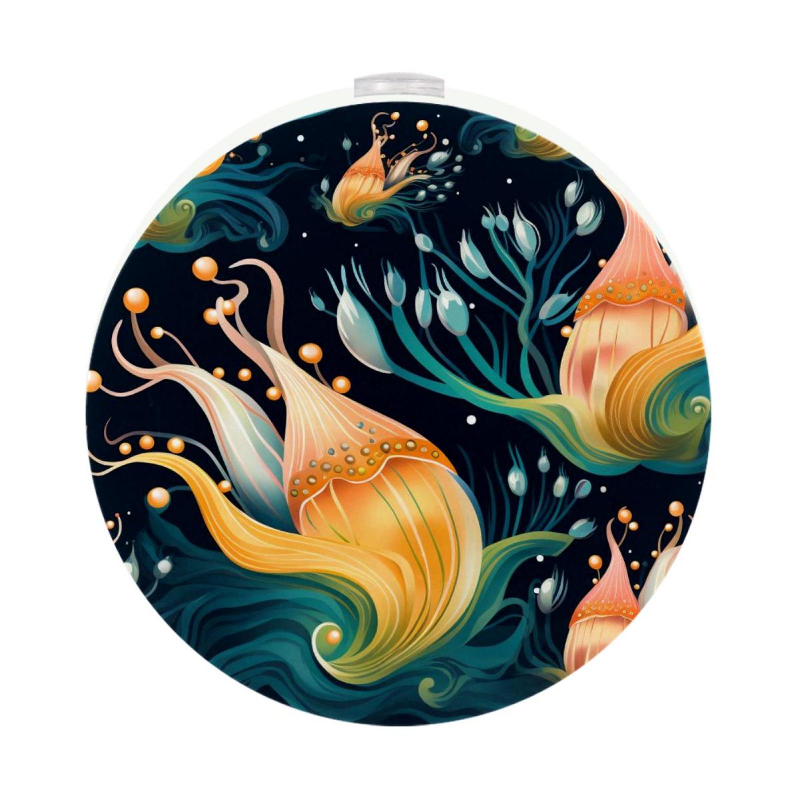 Sea Slug LED Round Night Light-2PCS, Dimmable Plug-in Wall Lamp with ...