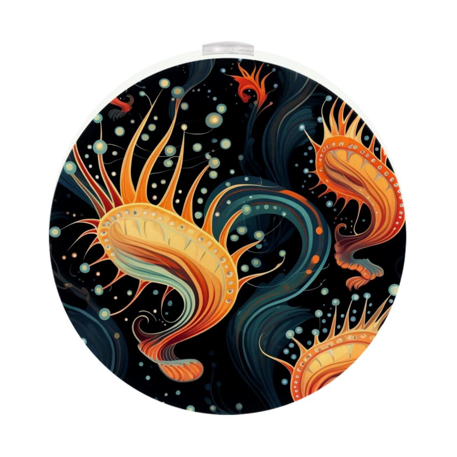 Sea Slug LED Round Night Light-2PCS, Energy Efficient Plug-in Wall Lamp ...