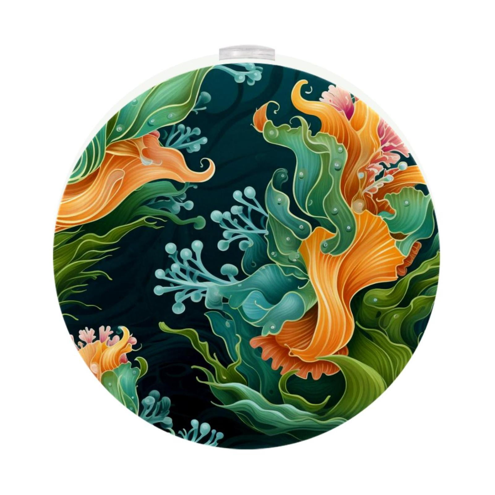 Sea Slug LED Round Night Light-2PCS, Plug-in Dusk-to-Dawn Auto Sensor ...