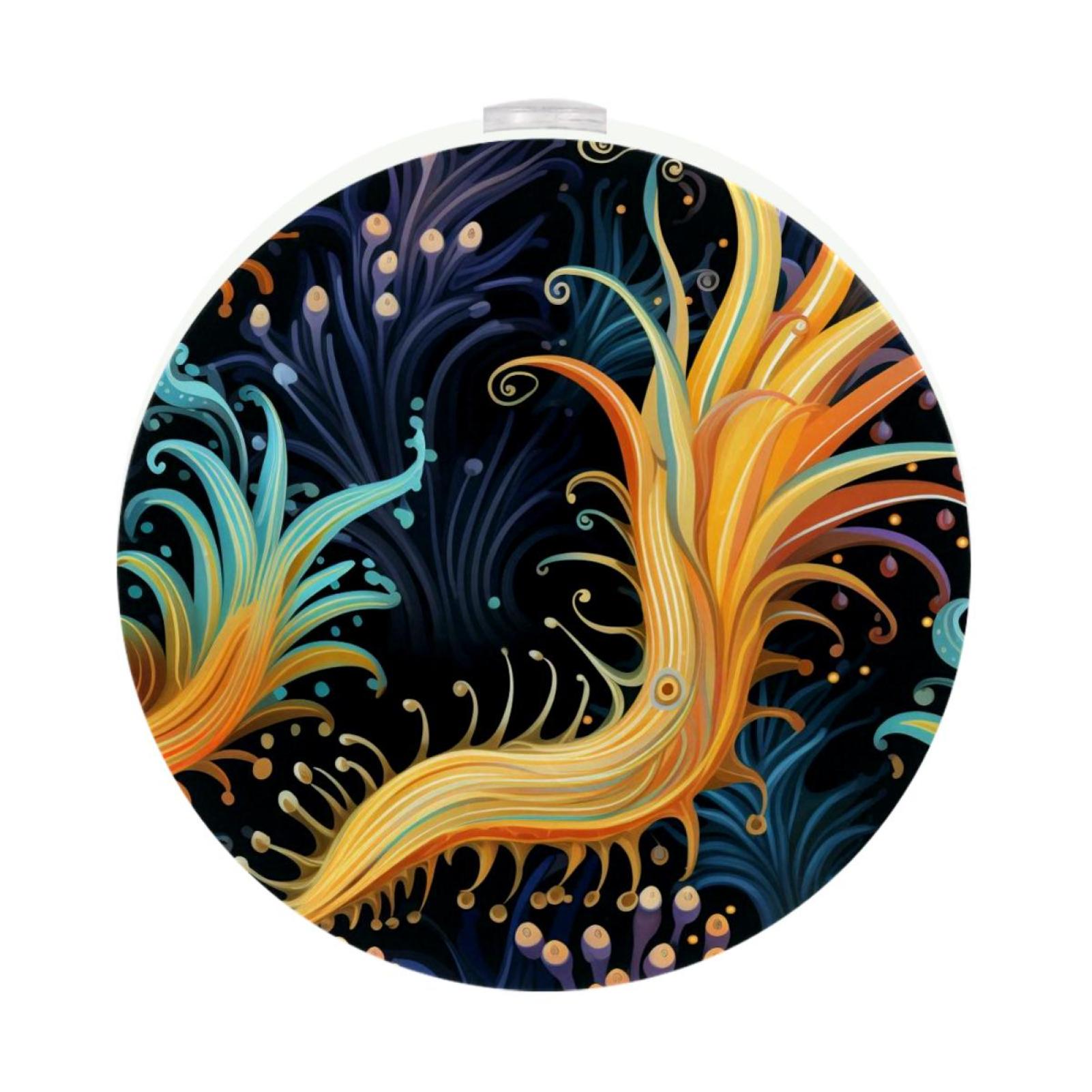 Sea Slug LED Round Night Light-2PCS, Plug-in Mini Wall Socket Soft ...