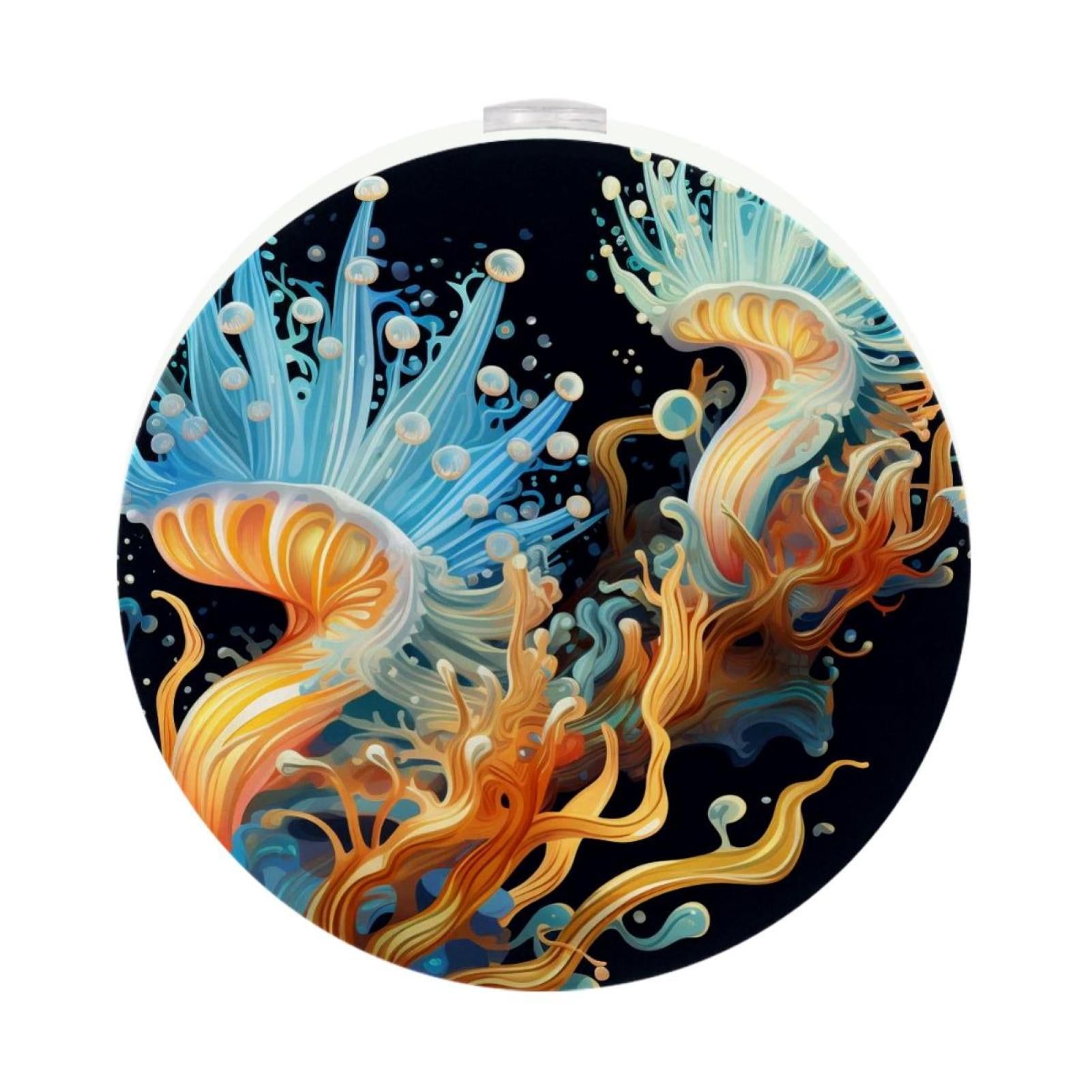 Sea Slug LED Round Night Light-2PCS for Nursery and Bedroom, Plug-in ...