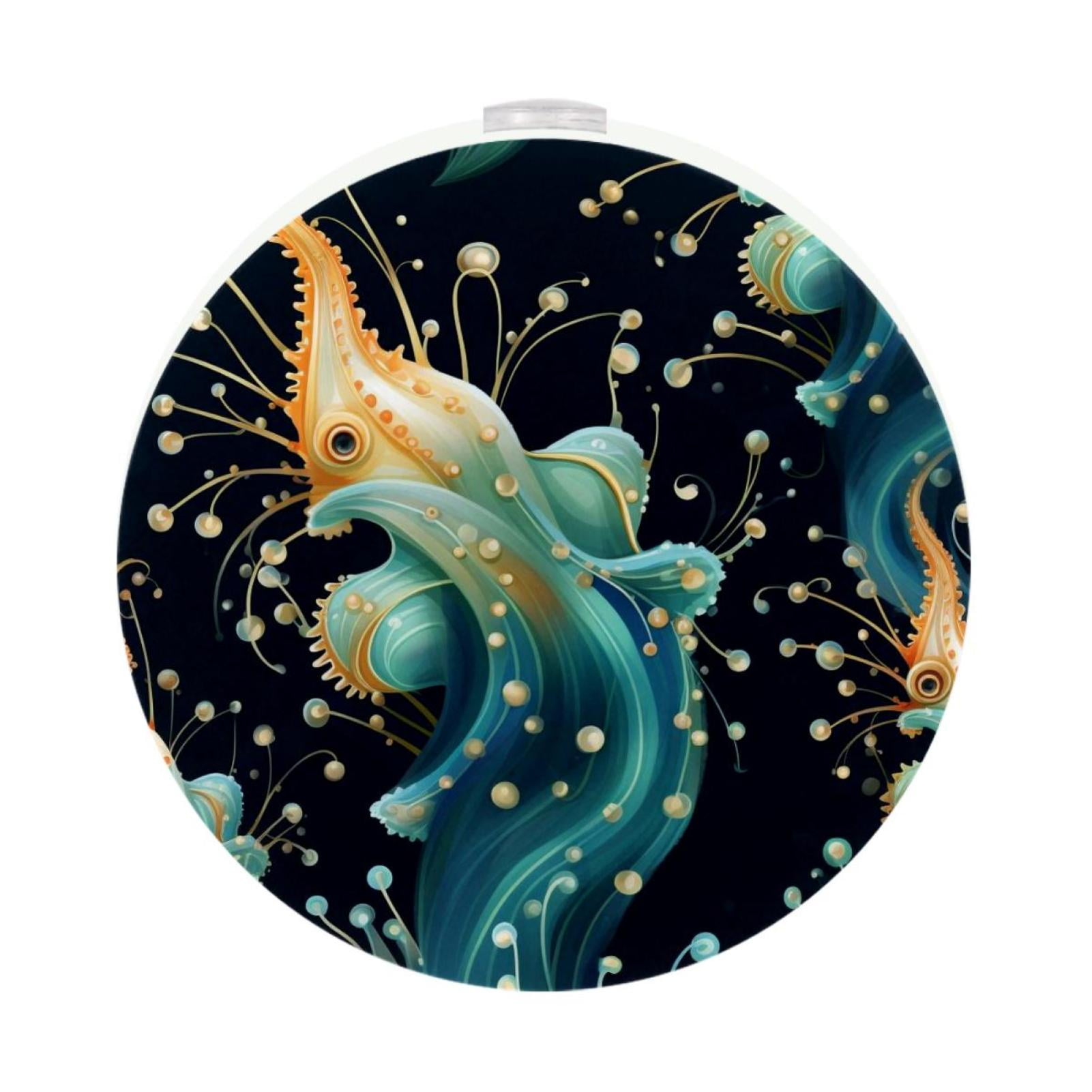 Sea Slug Led Round Night Light-2pcs, Dimmable Plug-in Mini Wall Lamp ...