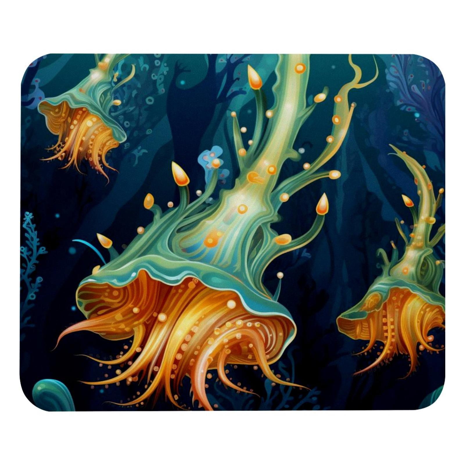 Sea Slug Pattern Mousepad Square Thickness 2mm Desk Mat Office Home Use ...