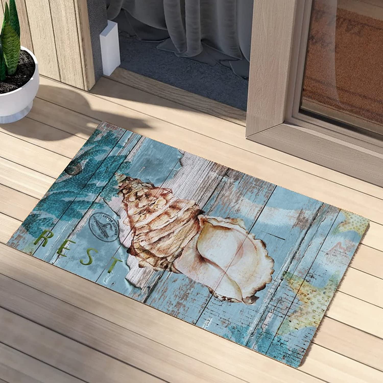 Sea Snail Coconut Coir Entry Mat Underwater World Marine Animals ...