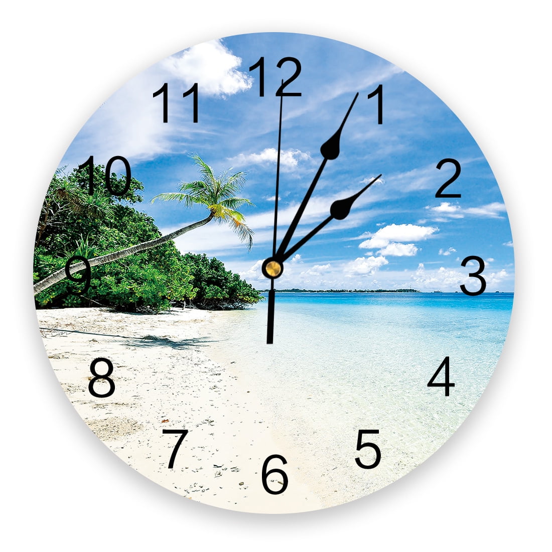 Sea Star Conch Beach Silent Decorative Wall Clock Digital Clock ...