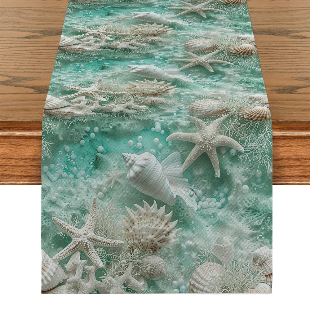 Sea Star Conch Shell Coral Table Runners Dresser Table r Farmhouse ...