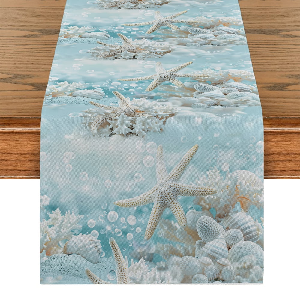 Sea Star Conch Shell Coral Table Runners Dresser Table r Farmhouse ...