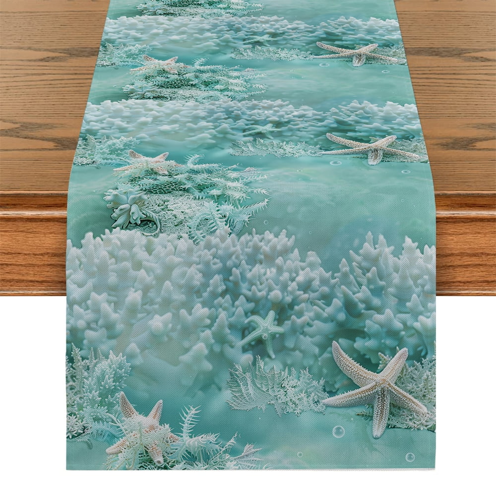 Sea Star Conch Shell Coral Table Runners Dresser Table r Farmhouse ...