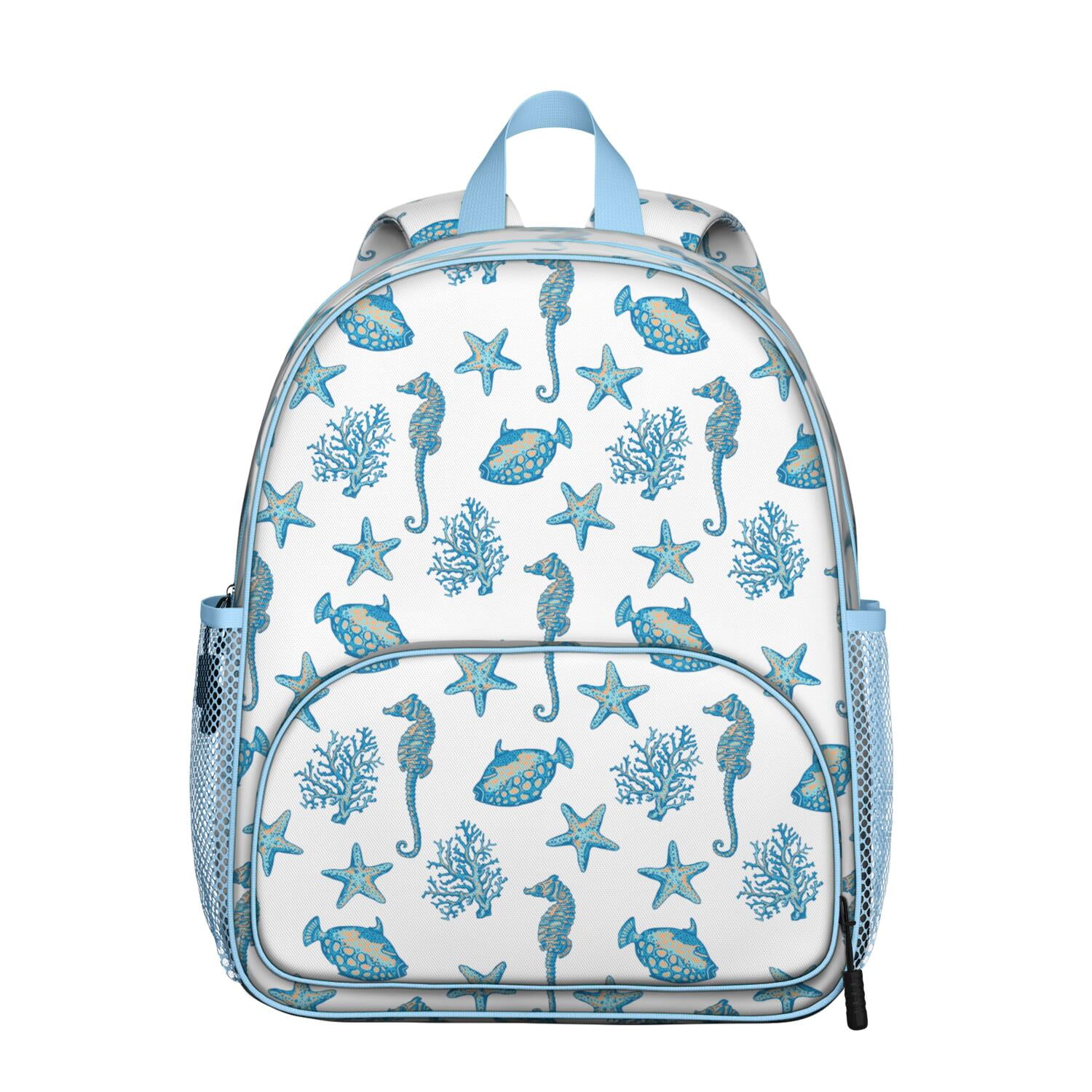 Sea Starfish Student Backpack – Beach Seashells Seahorse Fish Creatures ...