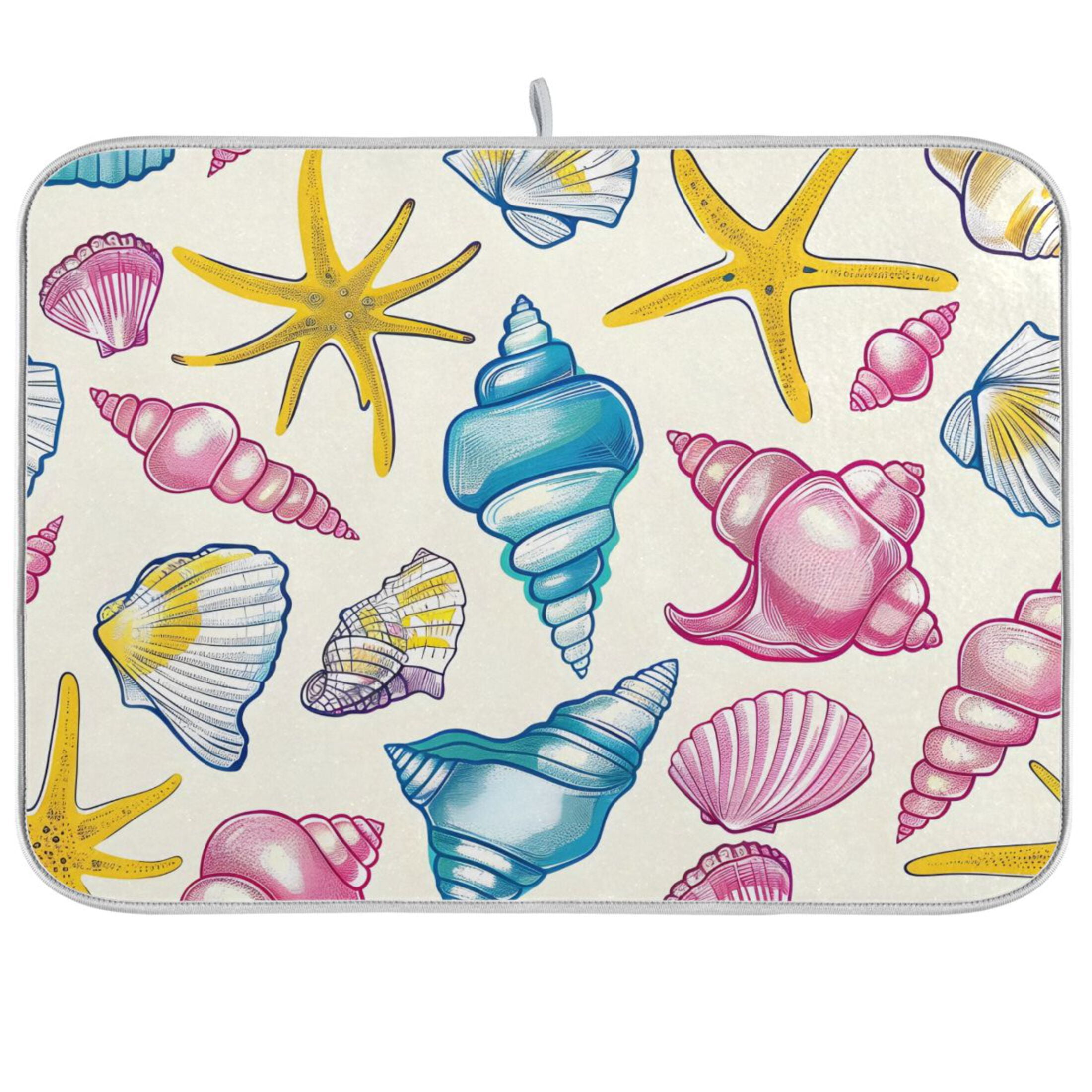 Sea Stars Shells Dish Drying Mat Dish Drainer Rack Mats Water Absorbent ...