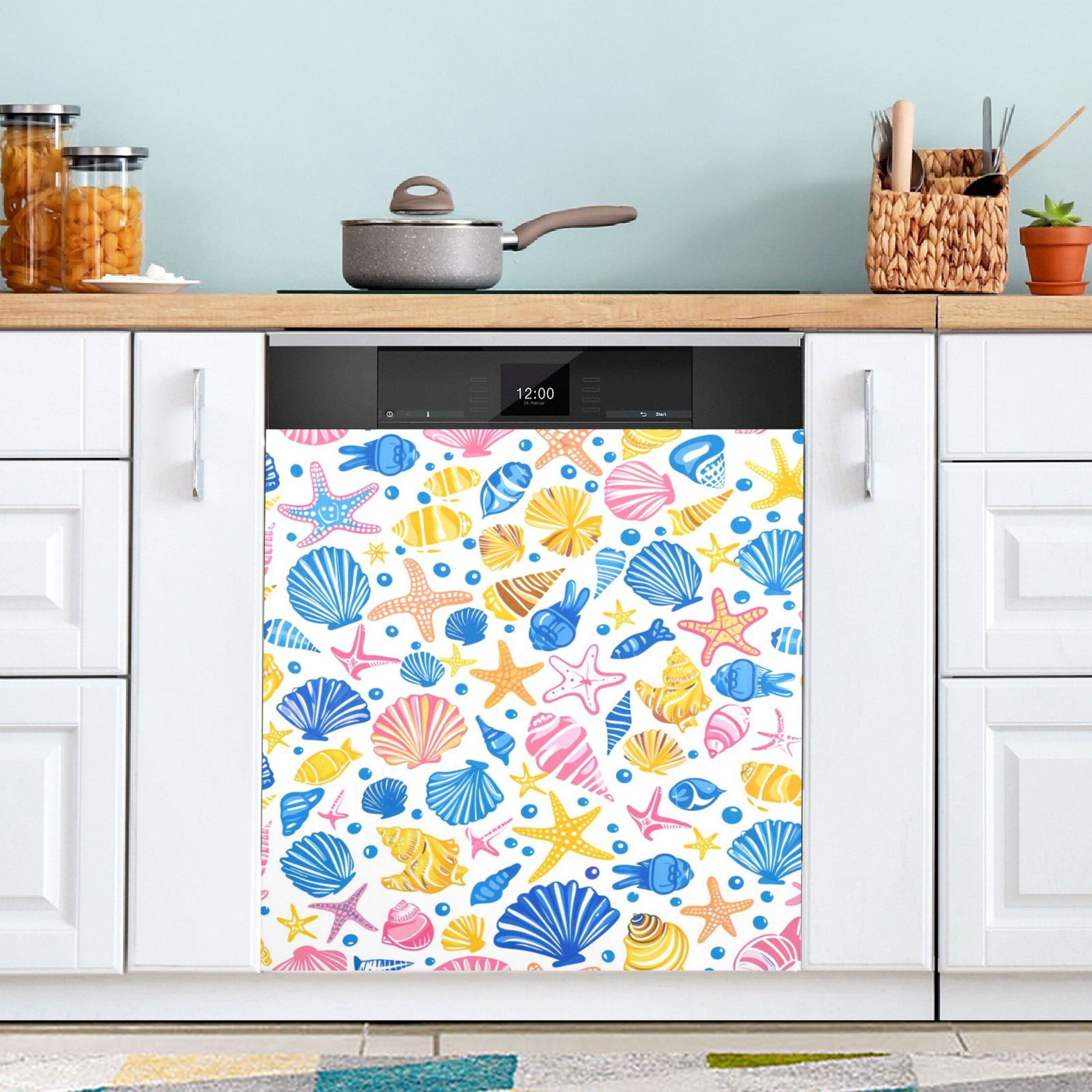 Sea Stars and Shells Magnetic Dishwasher Cover Magnet Refrigerator ...