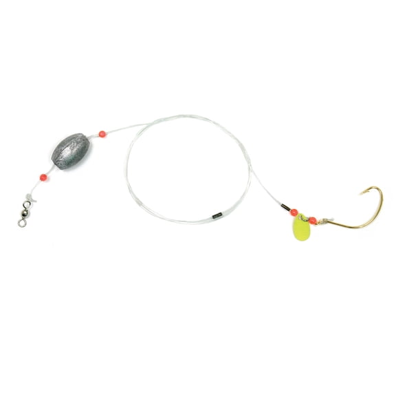 Sea Striker Flounder Fishing Rig, Chartreuse Blade, 1 oz. Sinker, 12 ...