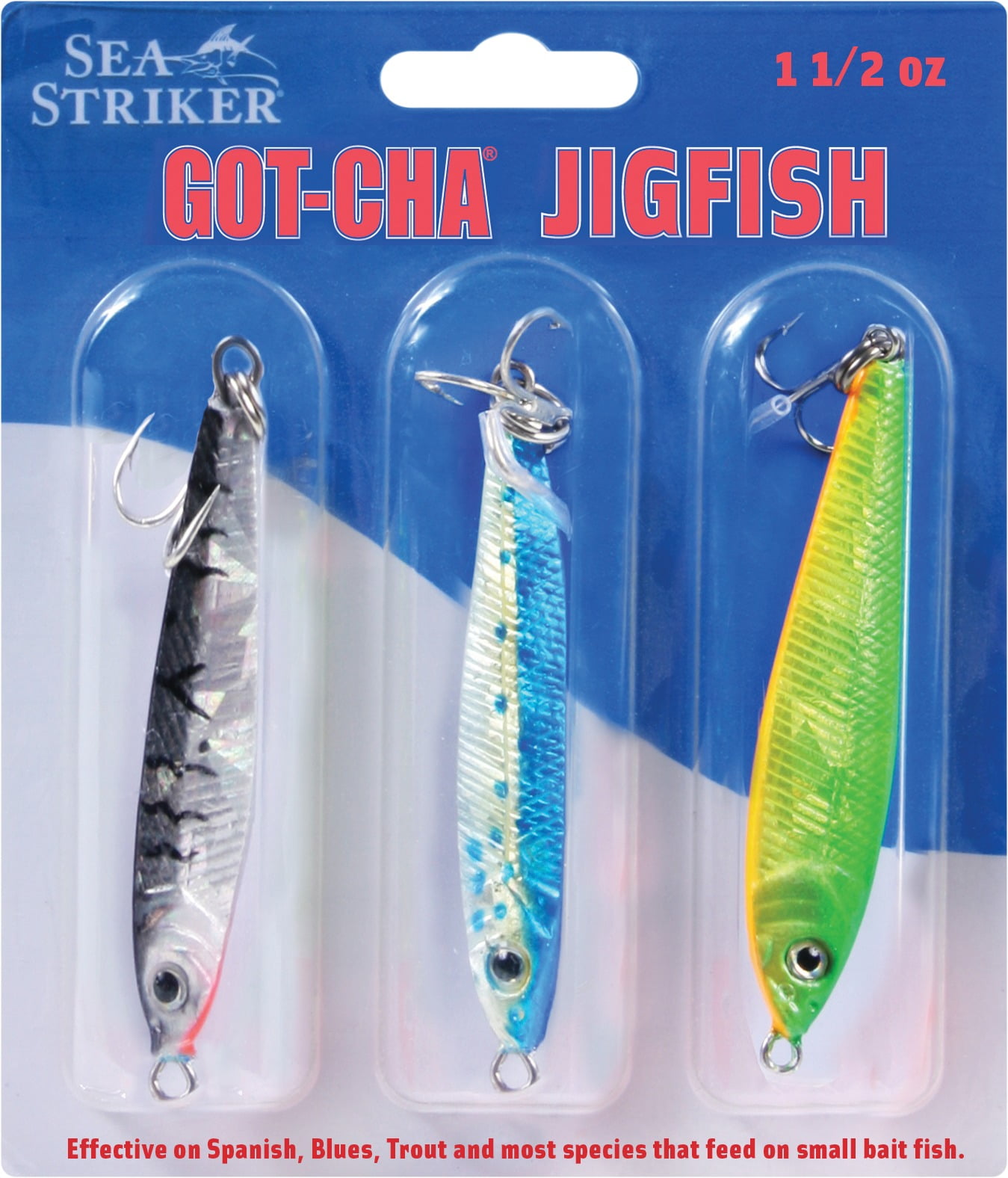 Sea Striker GOT-CHA Jigfish Lure, 1.5 oz., 3 Pack for Fishing, Hard ...