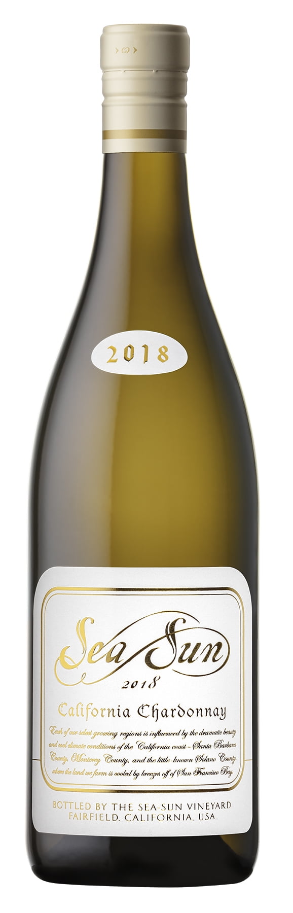 Sea Sun Chardonnay California White Wine, 750 ml Bottle, 14% ABV ...