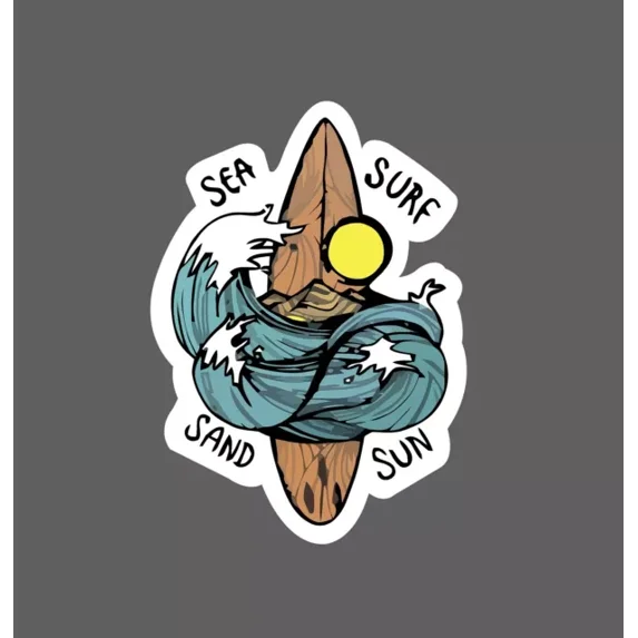 Sea Surf Sand Sun Sticker Waterproof Sticker Phone Decal Water Bottle ...