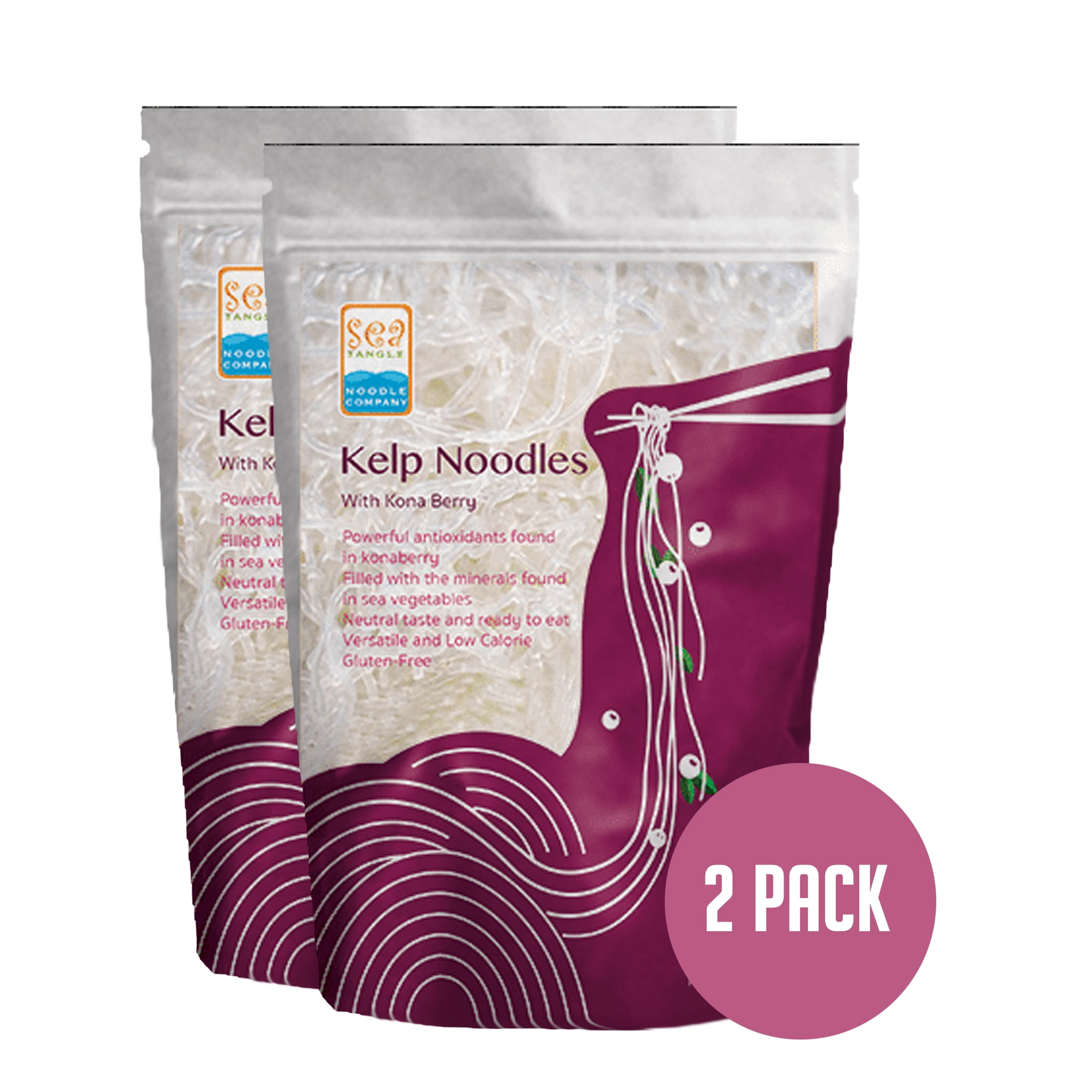 Sea Tangle Noodle Company Low Carb Kelp Noodles with Konaberry, 12oz (Pack of 2) - Walmart.com