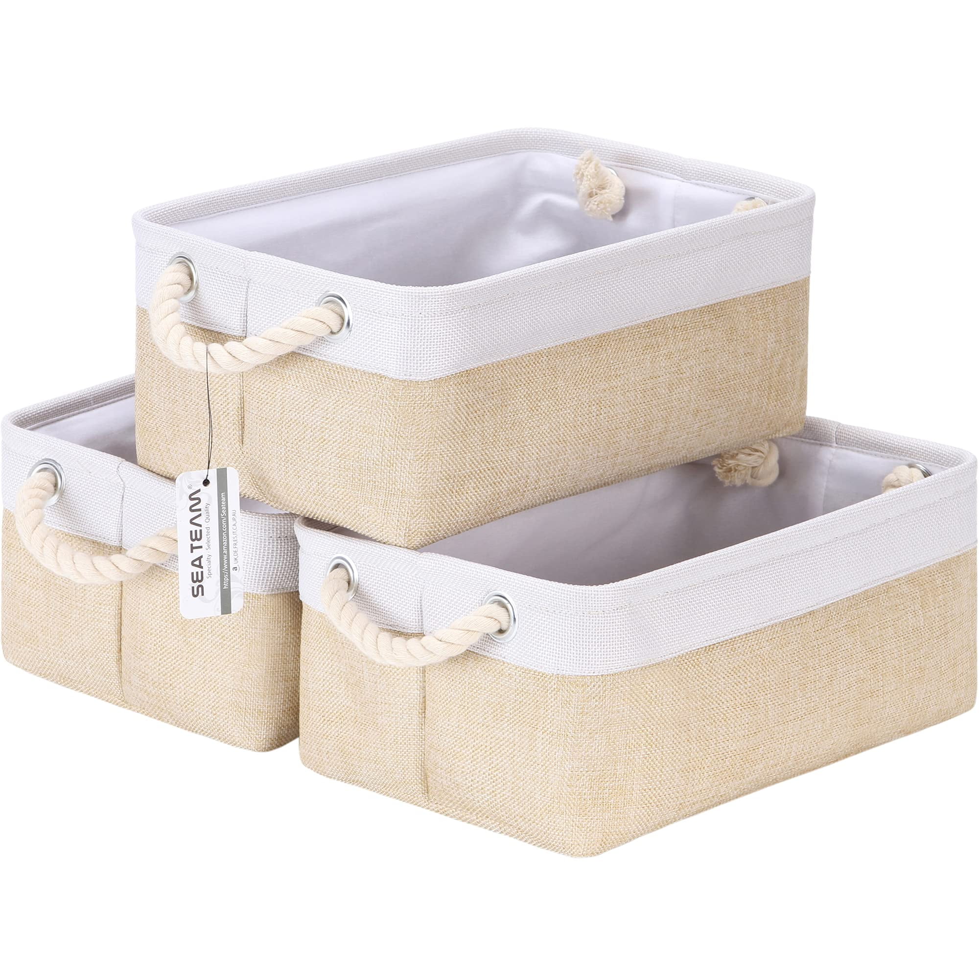 Sea Team 3-Pack Small Storage Basket Set, Storage Cube Organizer ...