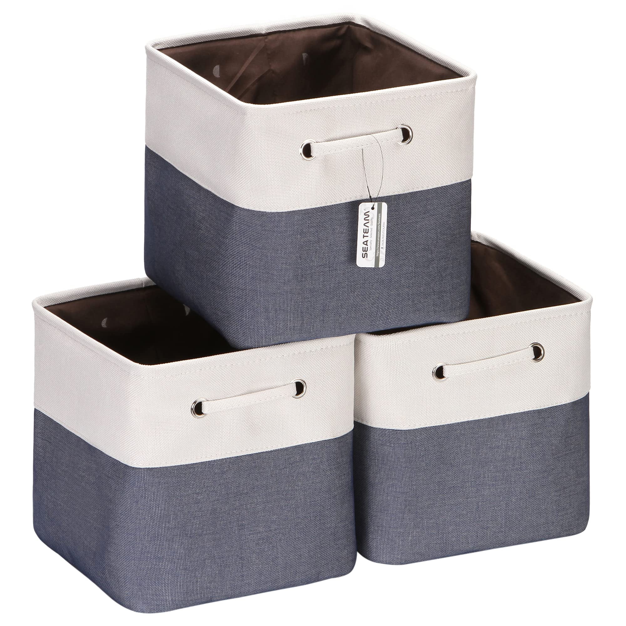 Sea Team 3-Pack Cubic Storage Basket Set, Storage Cube Organizer ...
