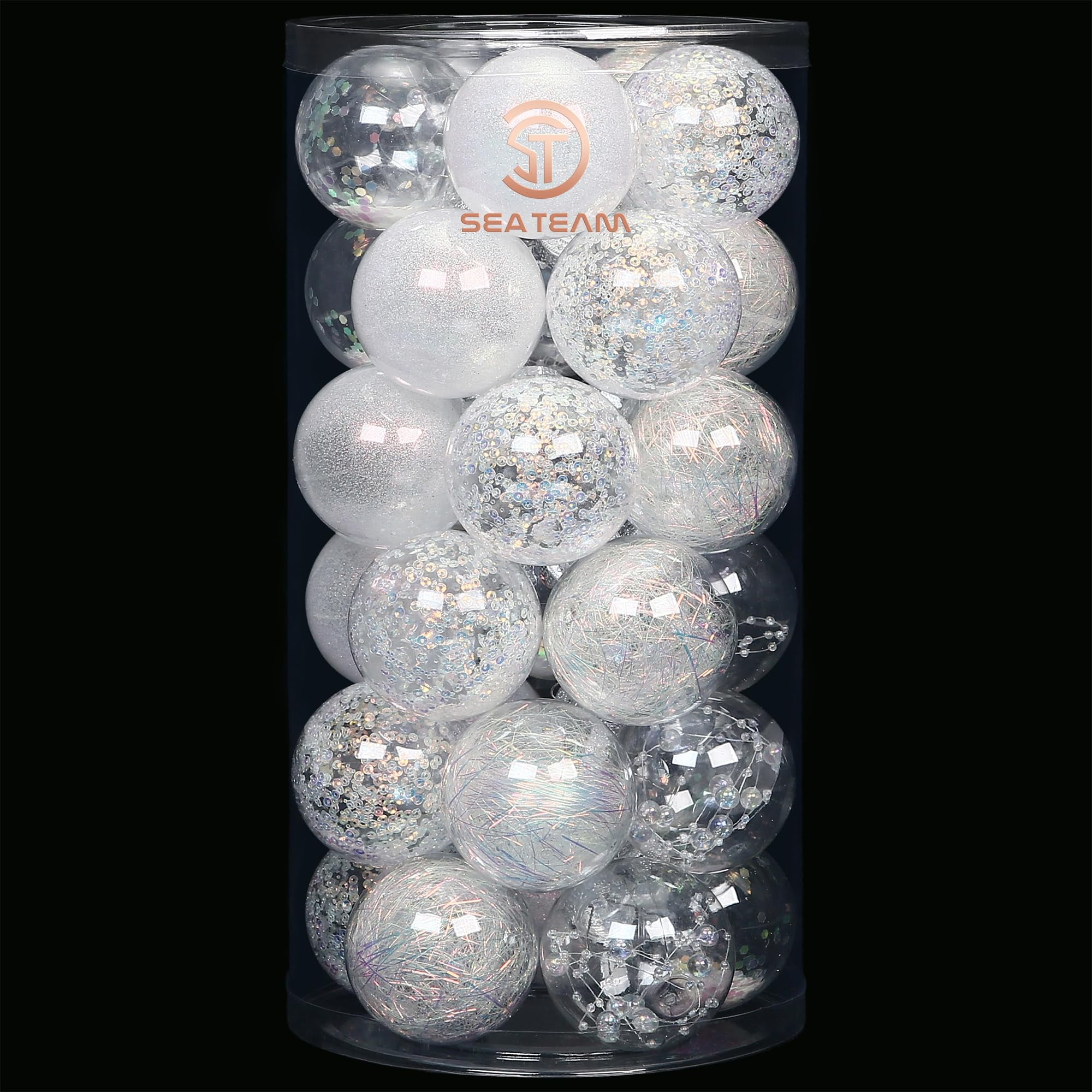 Sea Team 60mm/2.36" Shatterproof Clear Plastic Christmas Ball Ornaments ...
