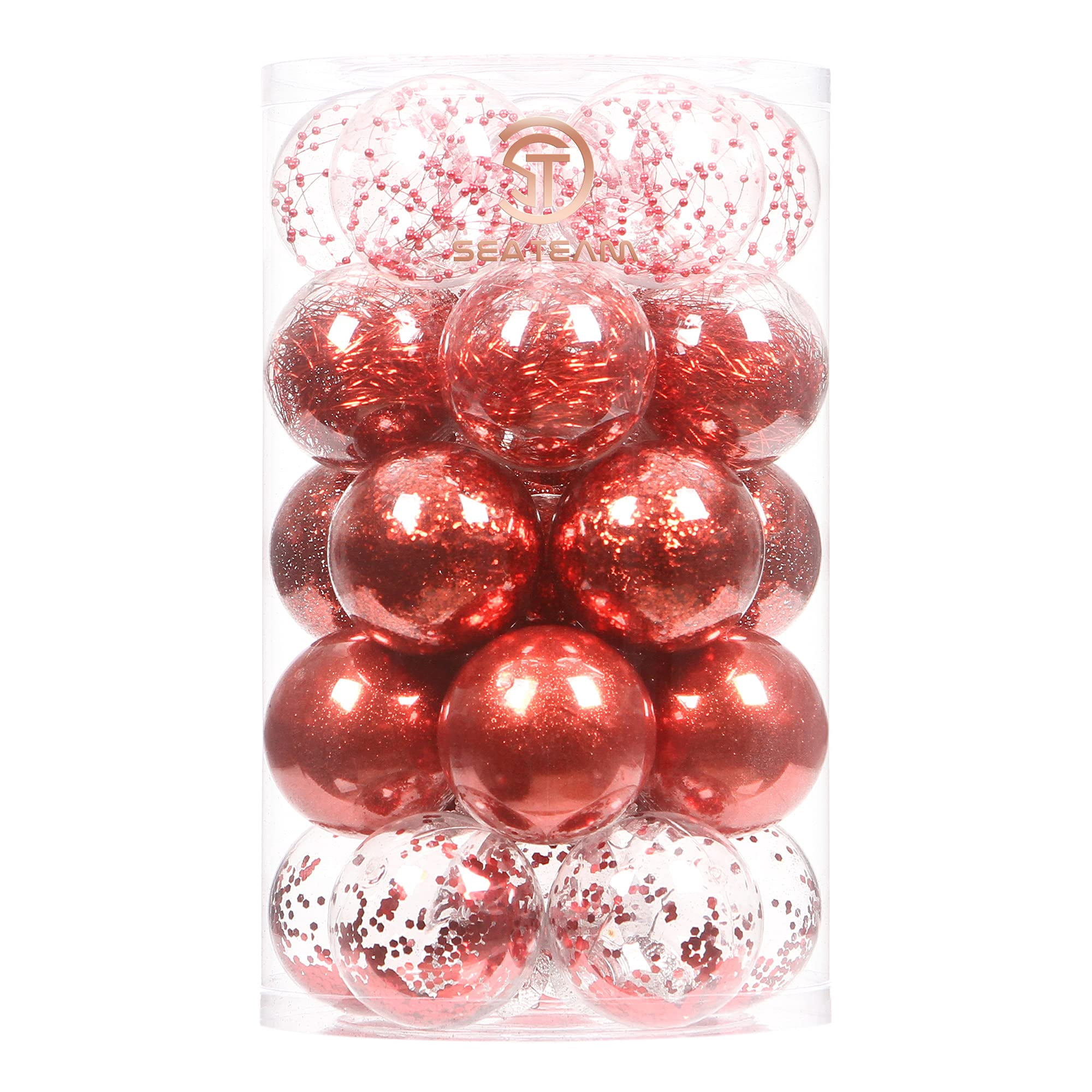 Sea Team 70mm/2.76" Shatterproof Clear Plastic Christmas Ball Ornaments ...