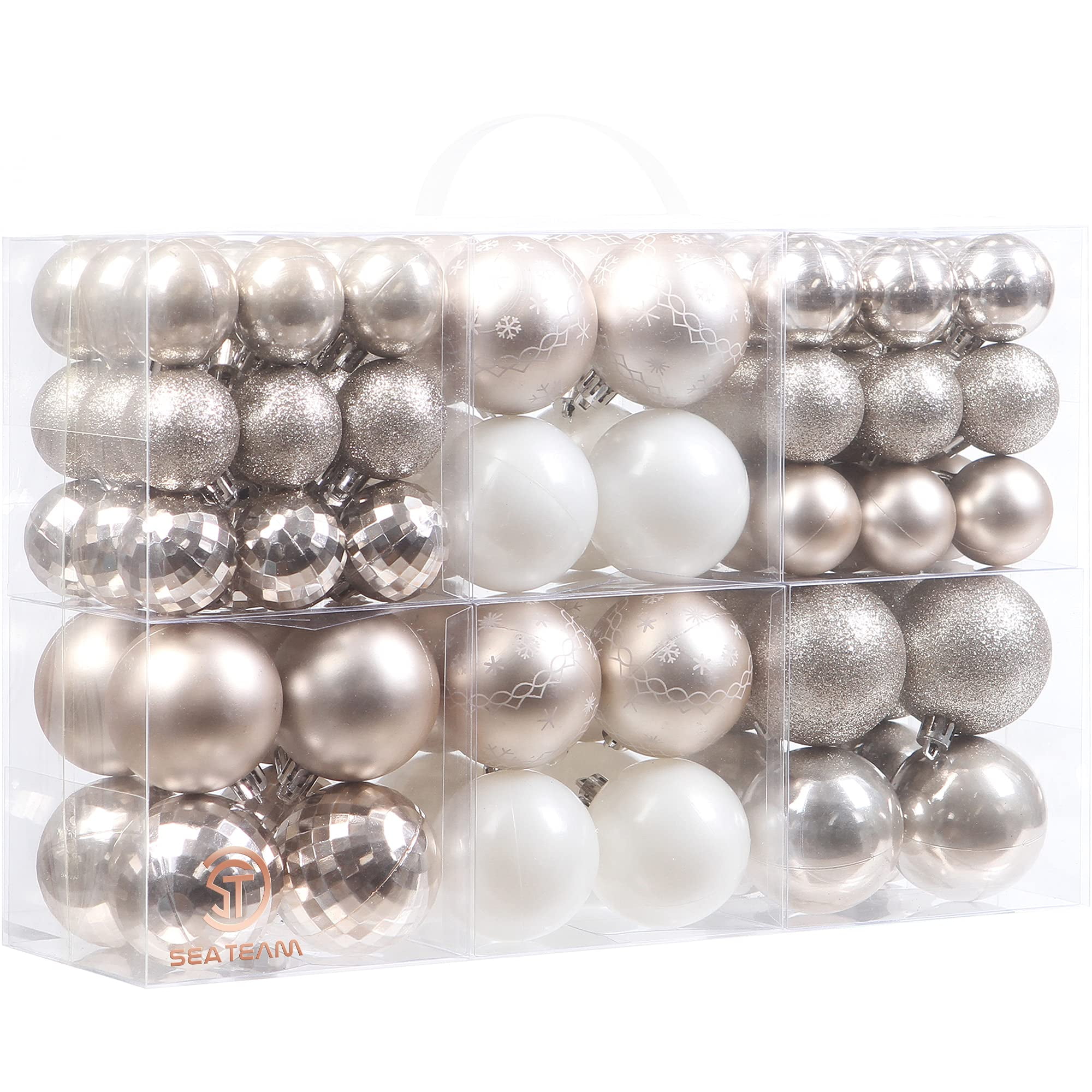 Sea Team 86pc Shatterproof Christmas Ball Ornaments Set, Seasonal ...
