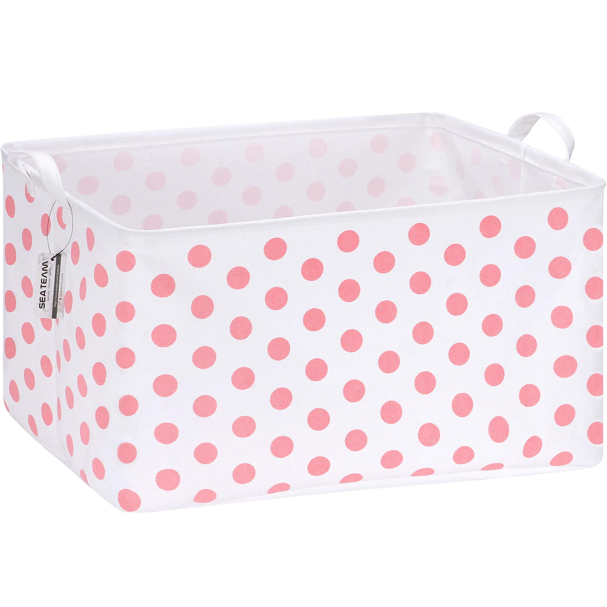 Sea Team Collapsible Extra Large Canvas Fabric Storage Basket with ...
