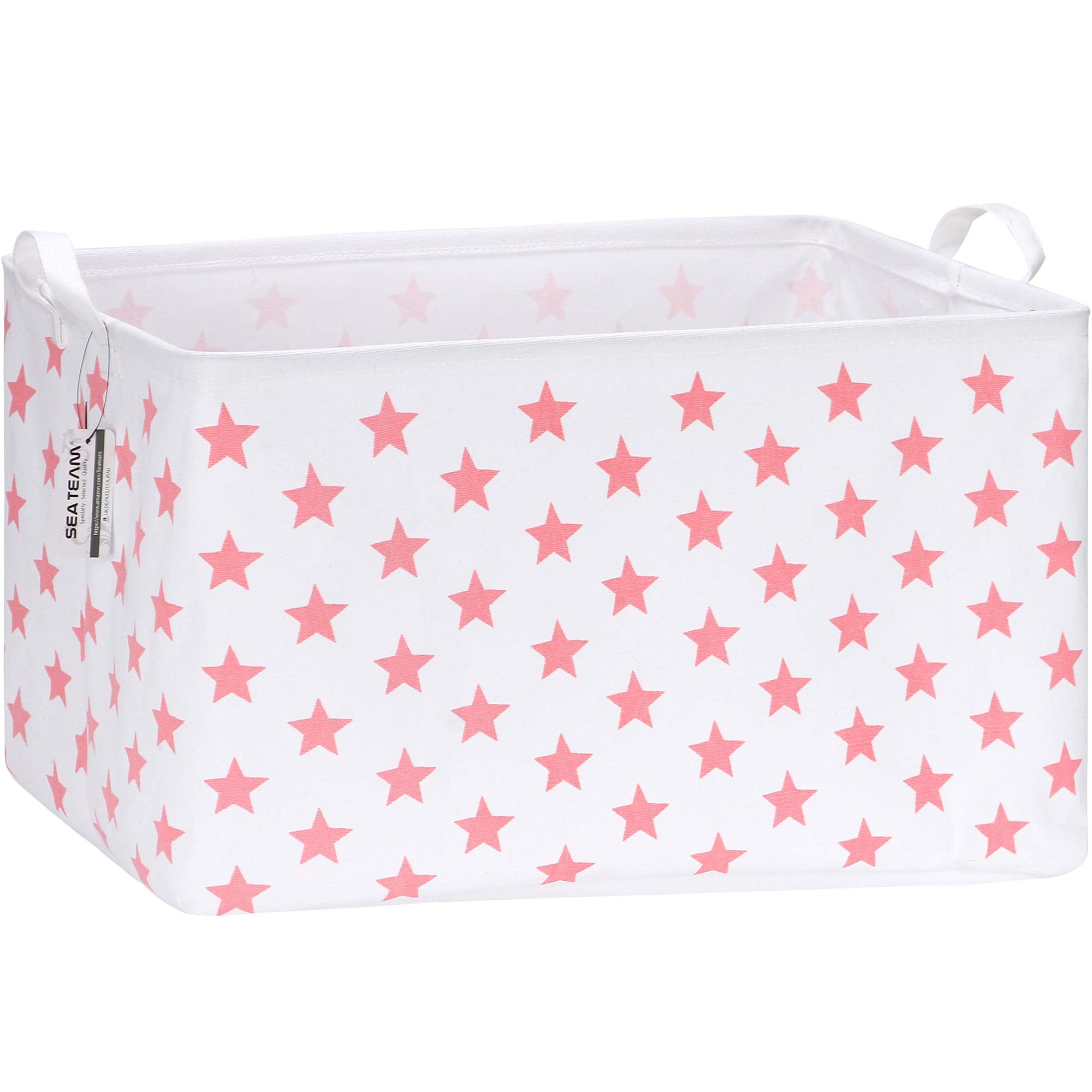 Sea Team Collapsible Extra Large Canvas Fabric Storage Basket with ...