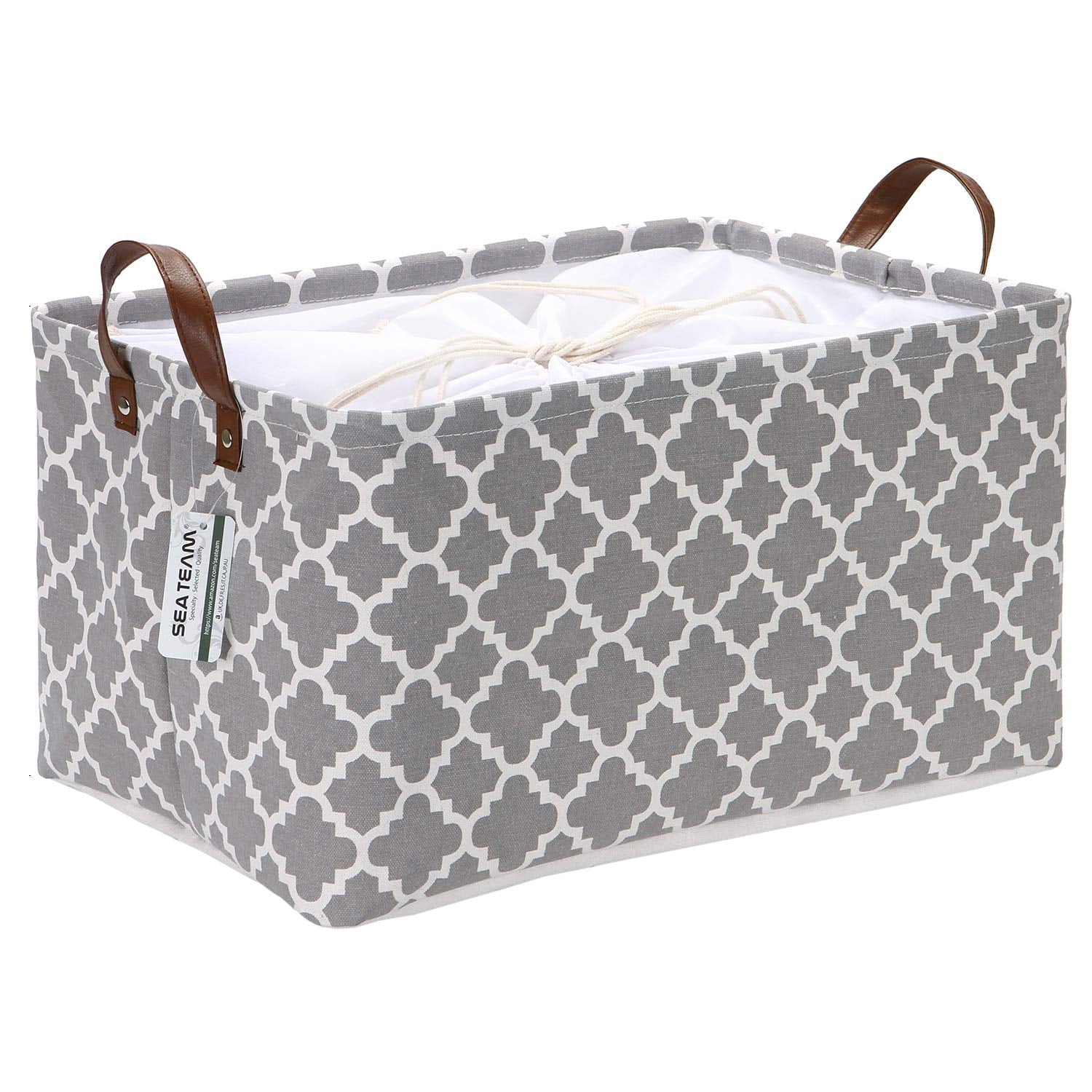 Sea Team Moroccan Lattice Pattern Canvas Fabric Storage Basket ...