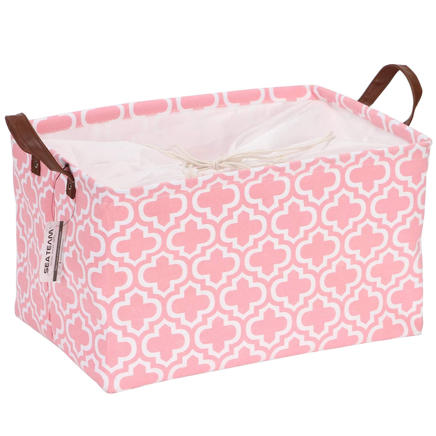 Sea Team Moroccan Quatrefoil Pattern Canvas Fabric Storage Basket ...