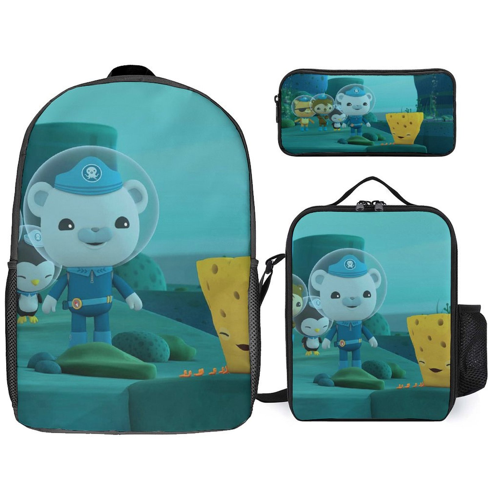 Sea The Octonauts Schoolbag With Lunch Bag Pencil Case Set Unisex ...