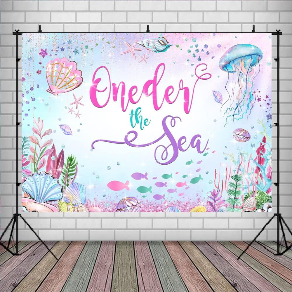 Under The Sea Theme Beautiful First Birthday Backdrop Under The Sea ...