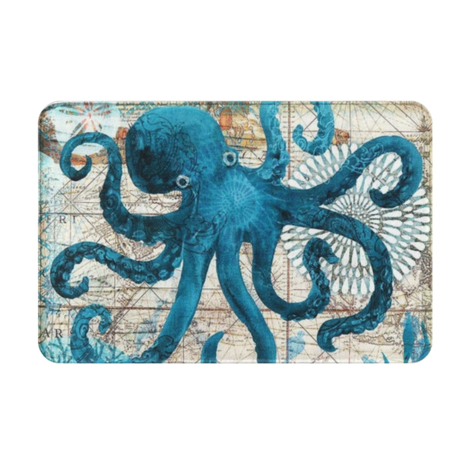 Sea Theme Blue Octopus Washable Cover Floor Rug Carpets Floor Mat ...