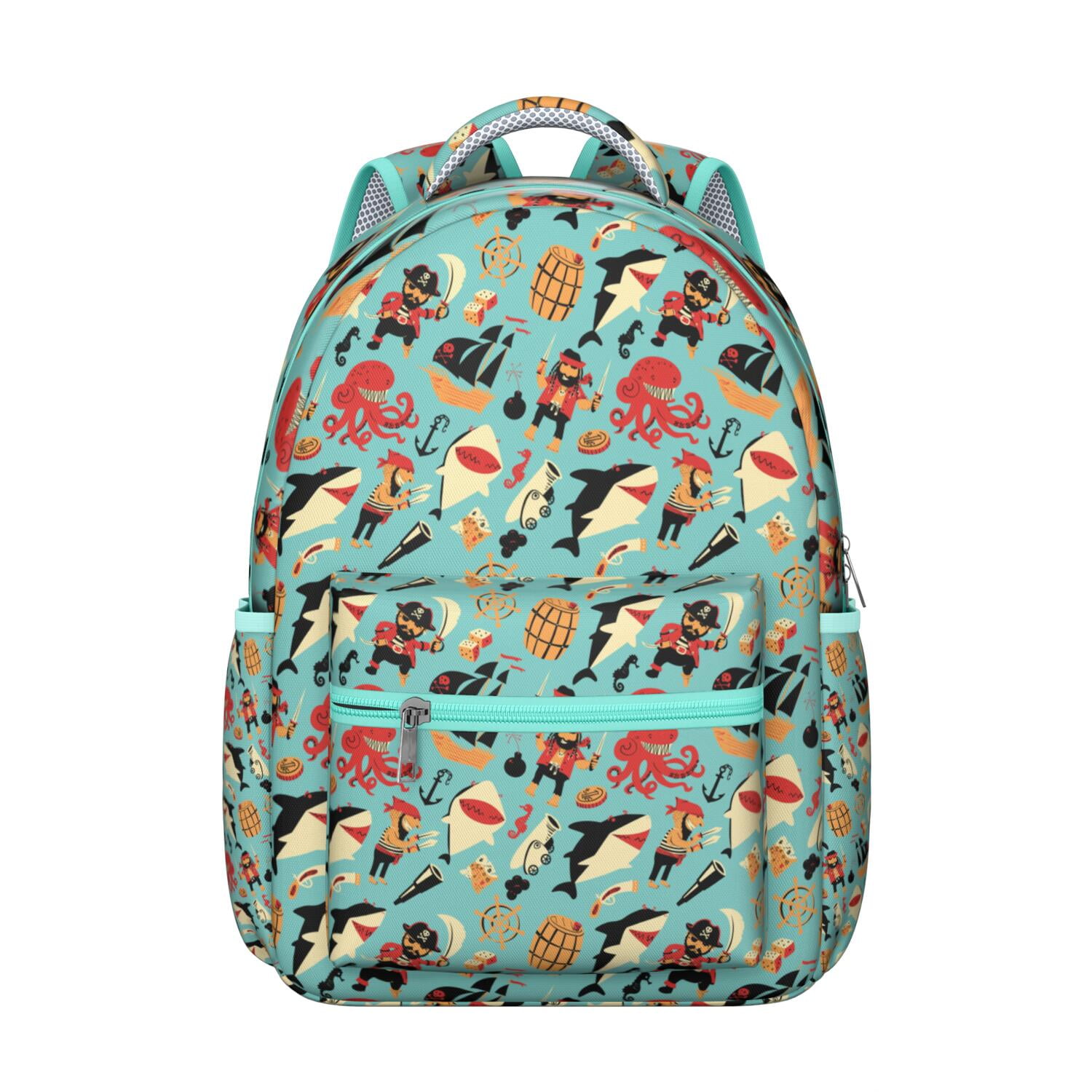 Sea Themed Watercolor Backpack - Ergonomic & Waterproof Student ...