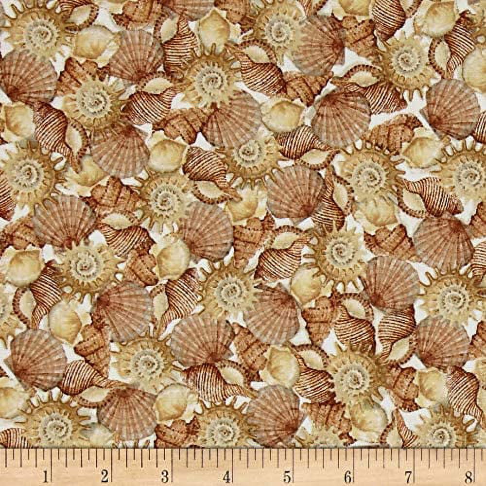 Sea Treasures Shells Pack Cotton Fabric by The Yard - Walmart.com