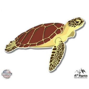 Turtle Running Cute - 8" Vinyl Sticker - For Car Laptop I-Pad ...